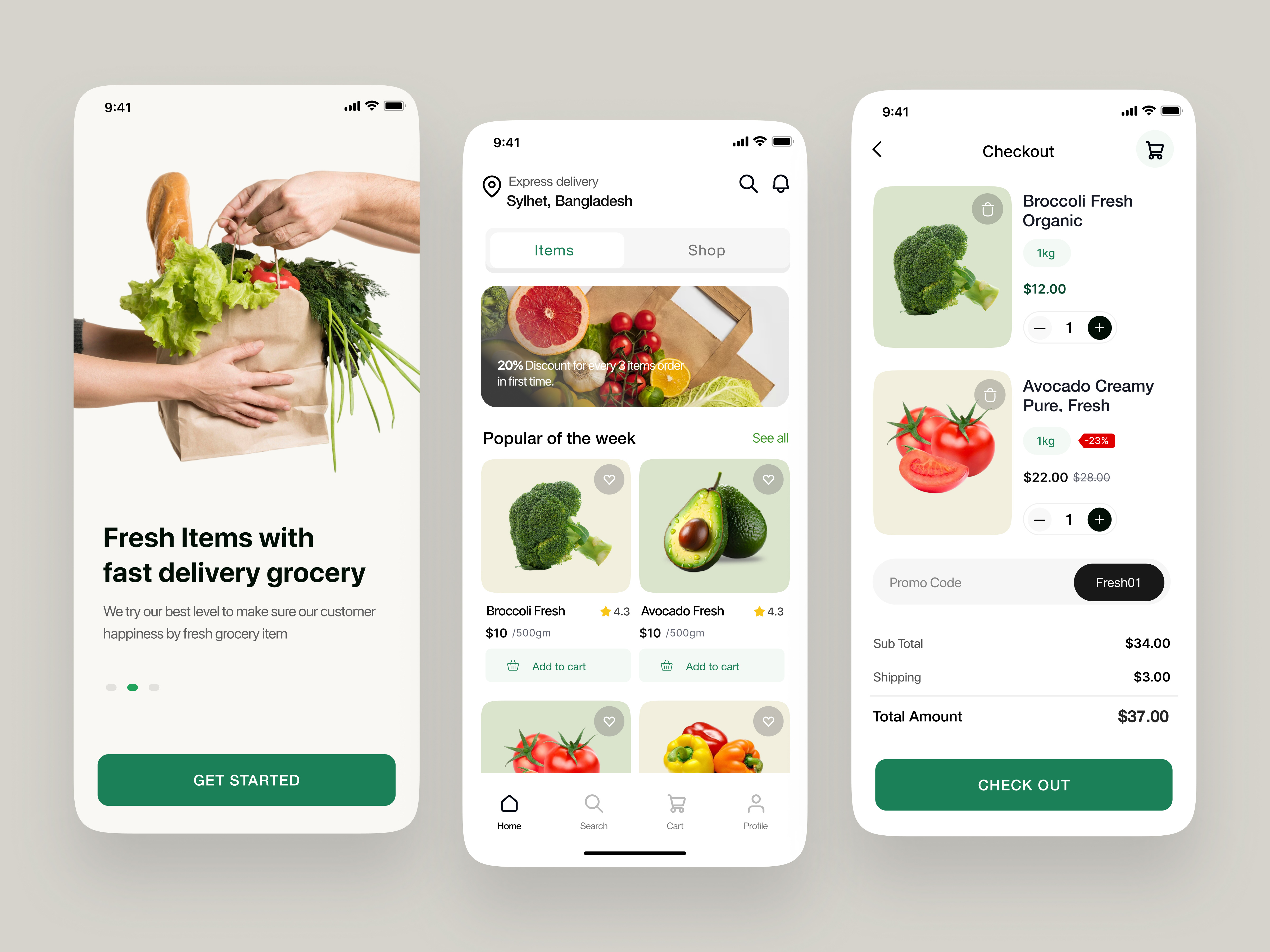 Grocery App Design by Madhu Miah on Dribbble