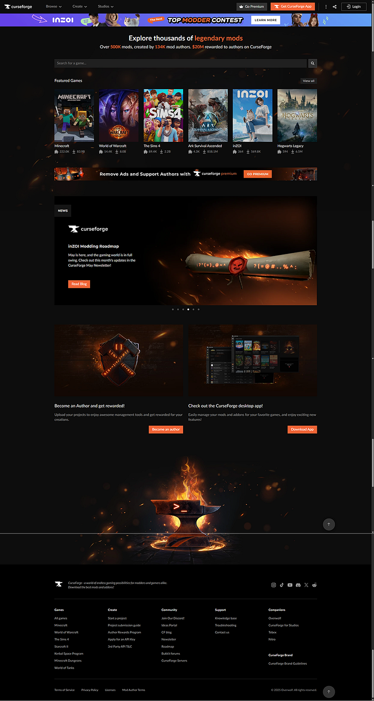 CurseForge Redesign Concept - A Fantasy-Inspired UI Makeover by shon ...