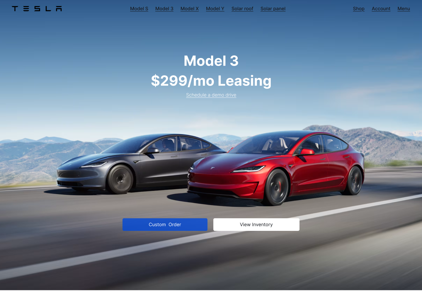 Tesla website design by Marcus Oris on Dribbble