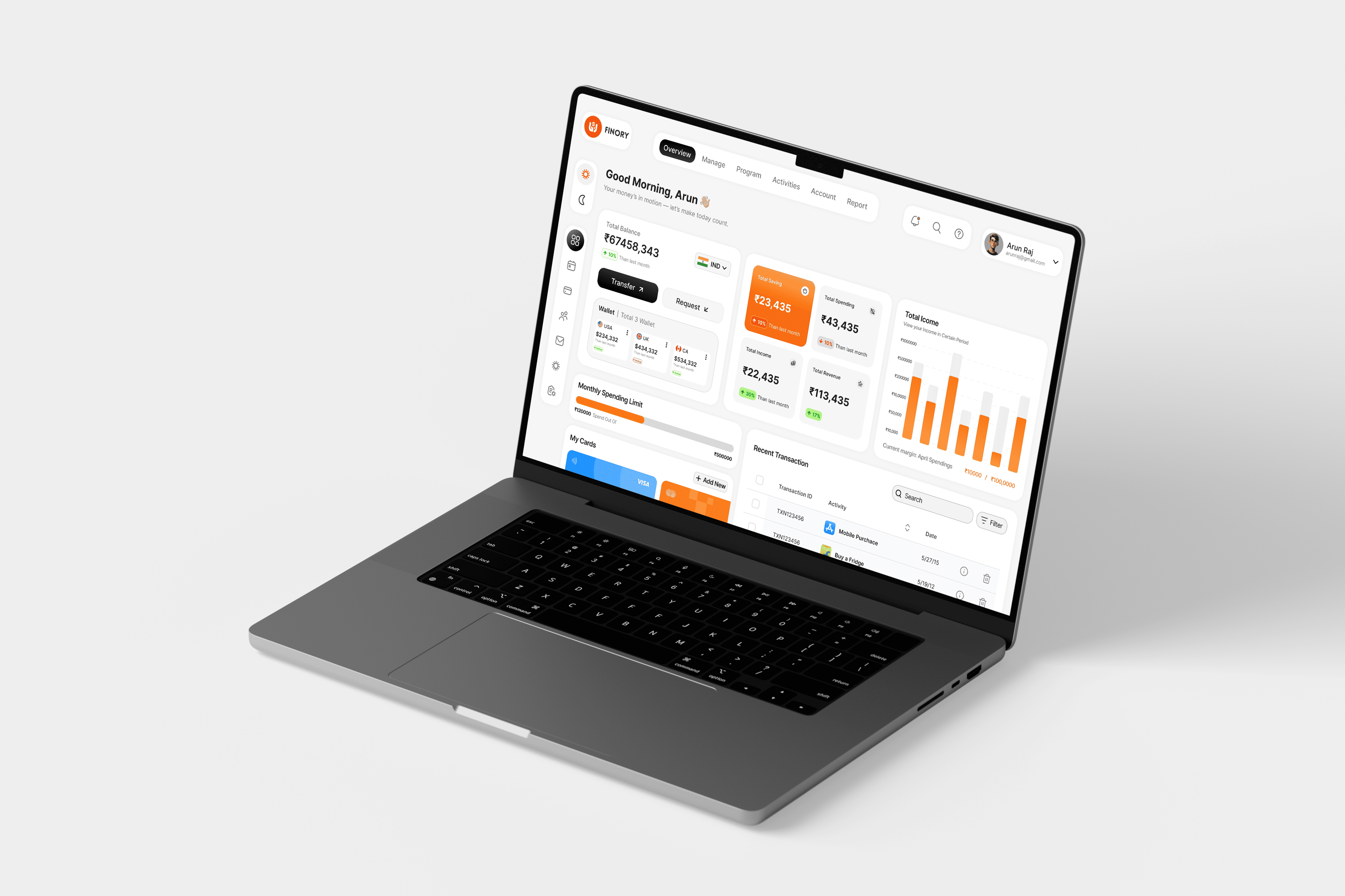 Finory – Next-Gen Finance Dashboard 💸 by ARUN RAJ on Dribbble