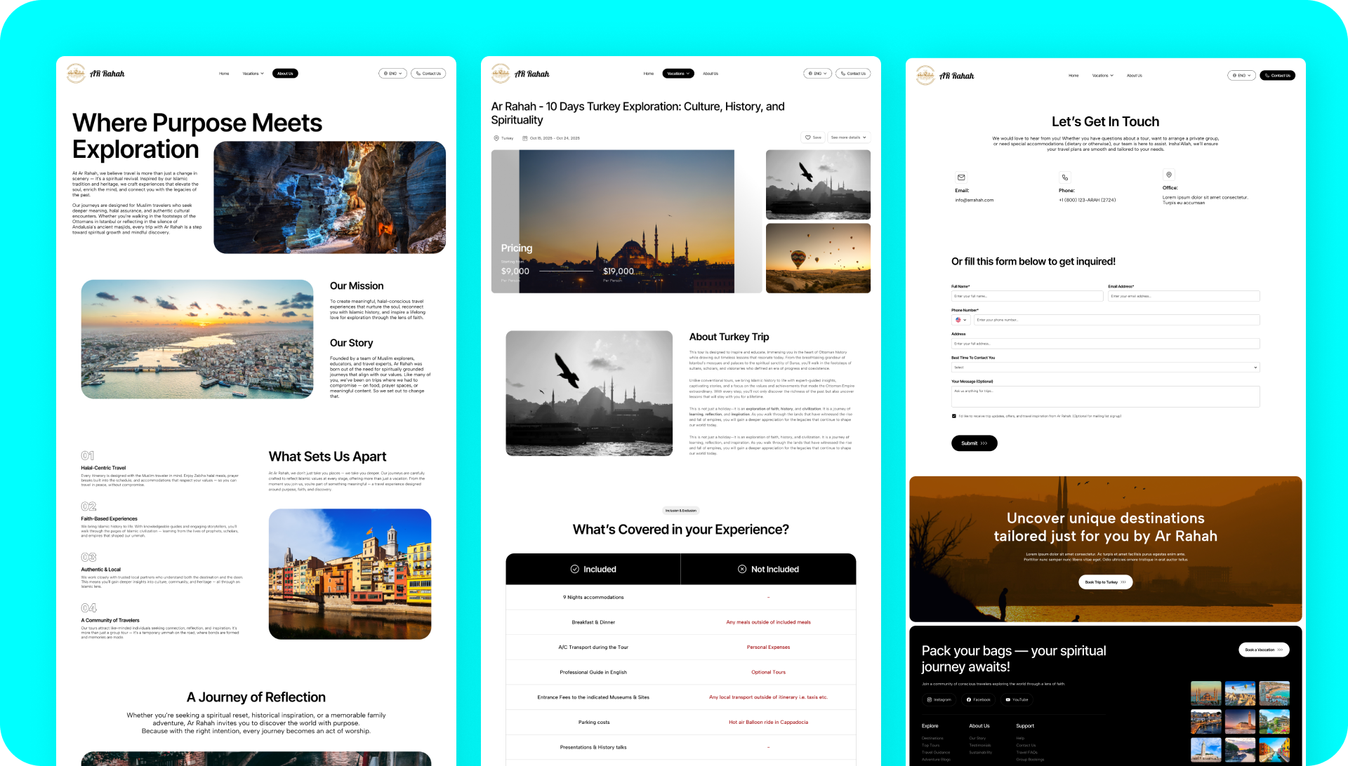 AR Rahah - Muslim & Halal Travel Agency Design by Abubaker UI/UX on Dribbble