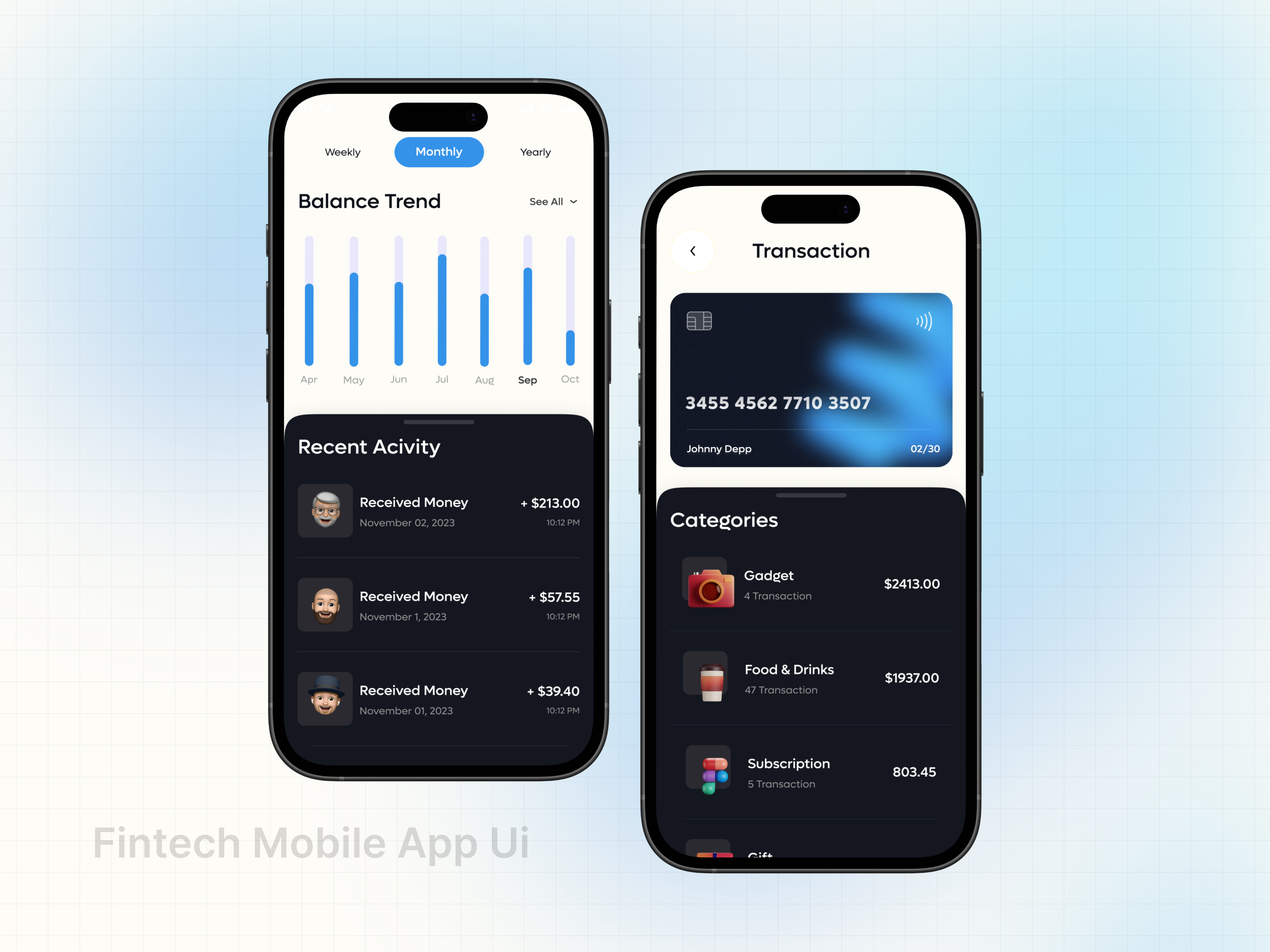 Fintech Mobile App UI - Home Screen Design UI/UX by Altamira Tripty for ...