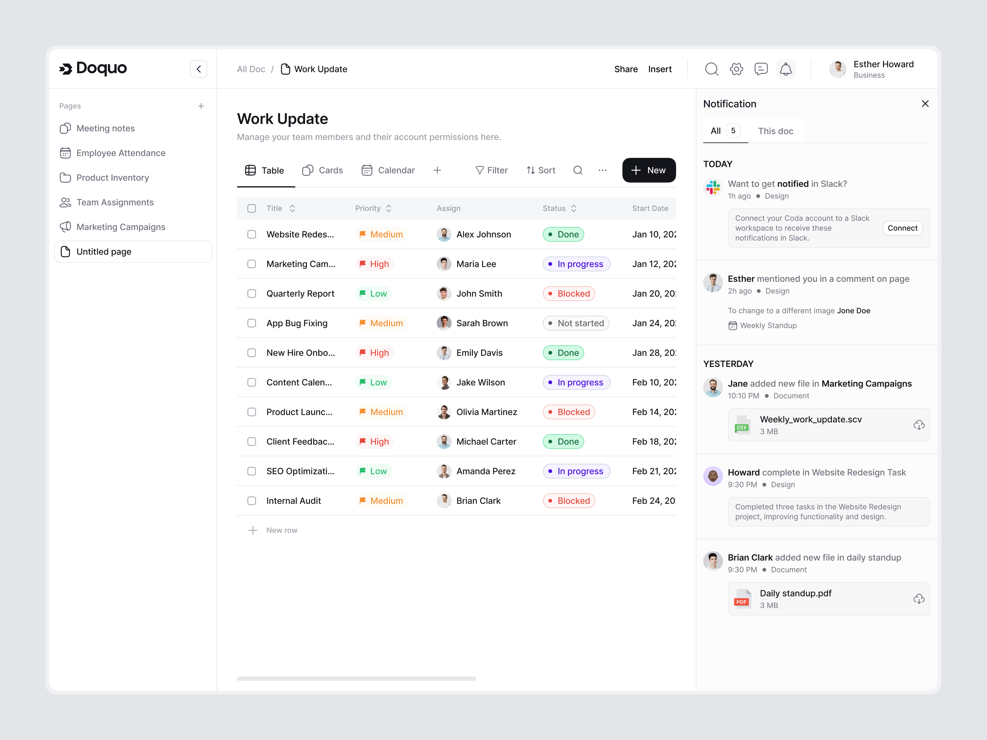 Doquo - Notification Page Design by Filllo - SaaS Design Agency on Dribbble