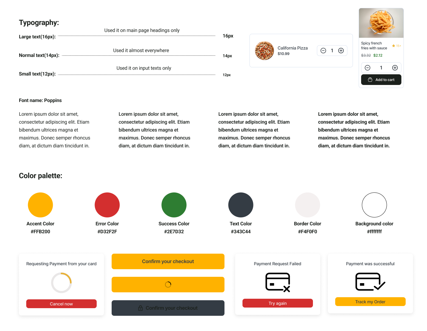 Food checkout mobile app design by Ali Qadri on Dribbble
