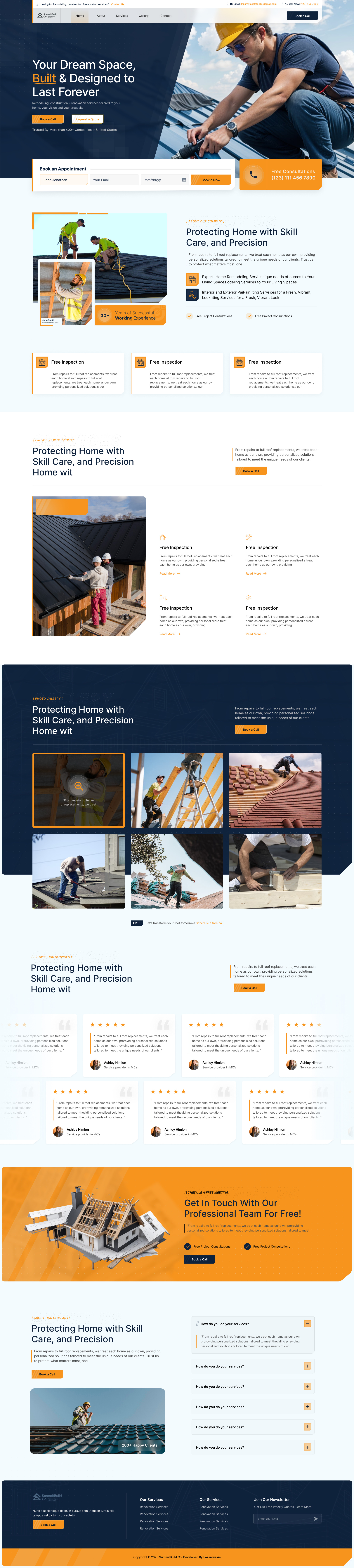 Roofing Contractor Website Design - Landing Page by Stefan Lazarovski ...
