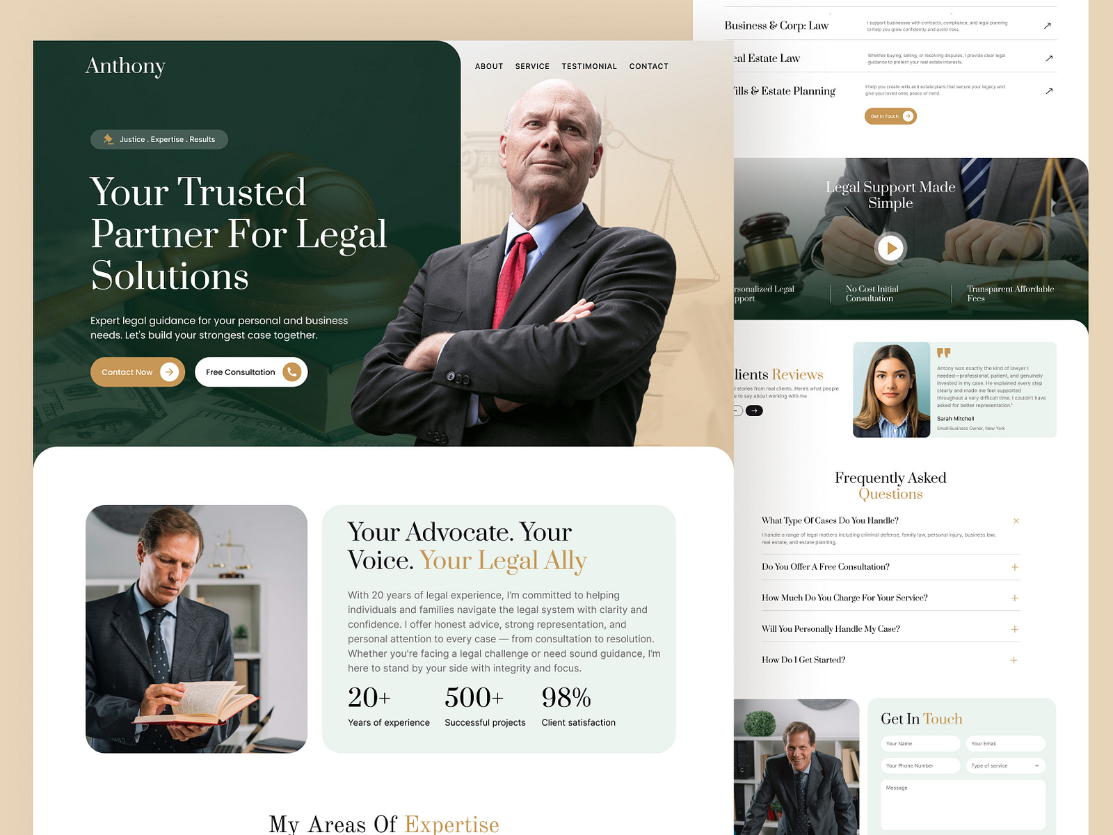 Lawyer - Website Design For Lawyer, Law firm, Attorney by Jafar Khan on ...