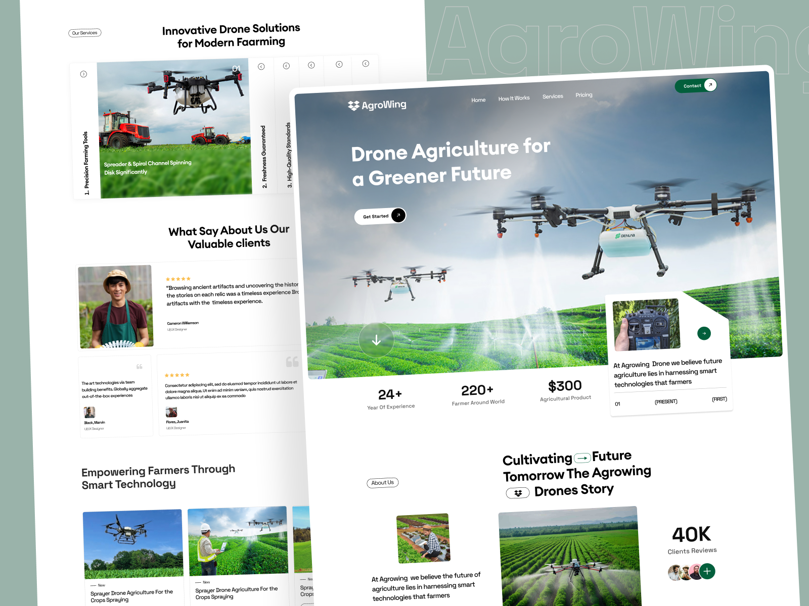 Drone-Powered Agriculture Landing Page Design by Josim Talukdar for Firqah Lab-UX UI | Web ...