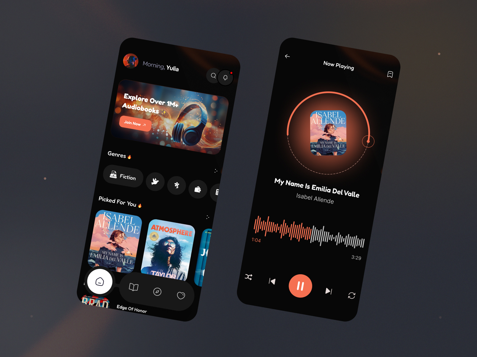 Audiobook App by Imran Molla for Orizon: UI/UX Design Agency on Dribbble