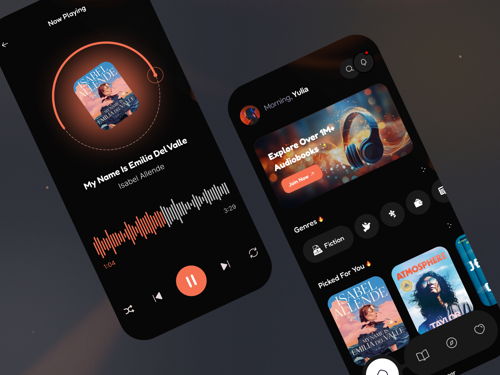 Audiobook App by Imran Molla for Orizon: UI/UX Design Agency on Dribbble