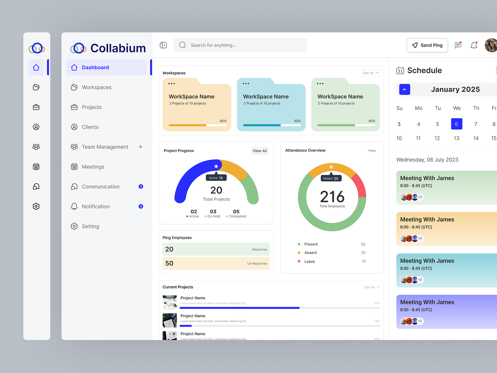 Collabium Project Management Platform ( Dashboard ) by Sajid Khan on ...