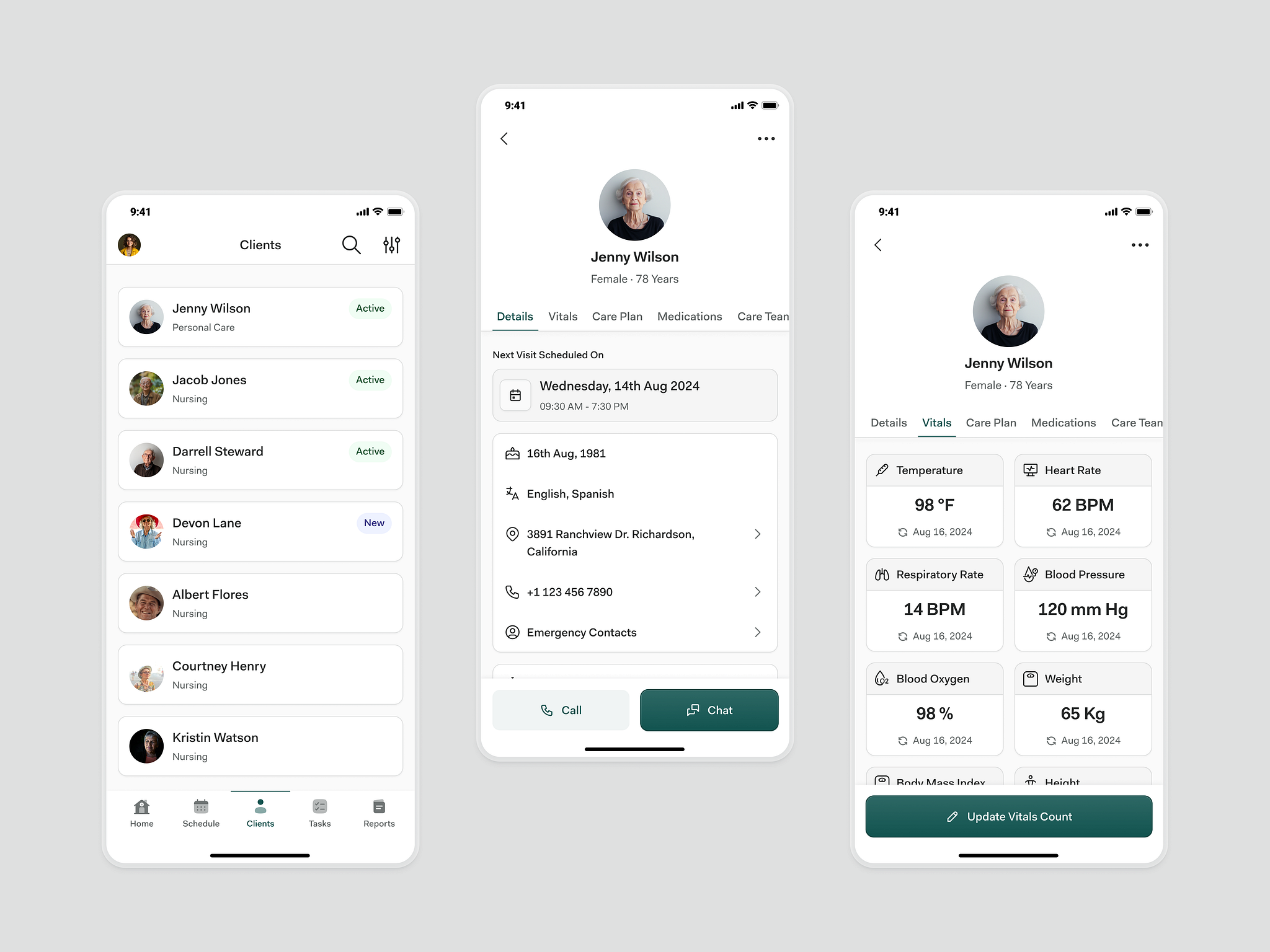 Modern Healthcare Client Management App UI by SolGuruz on Dribbble