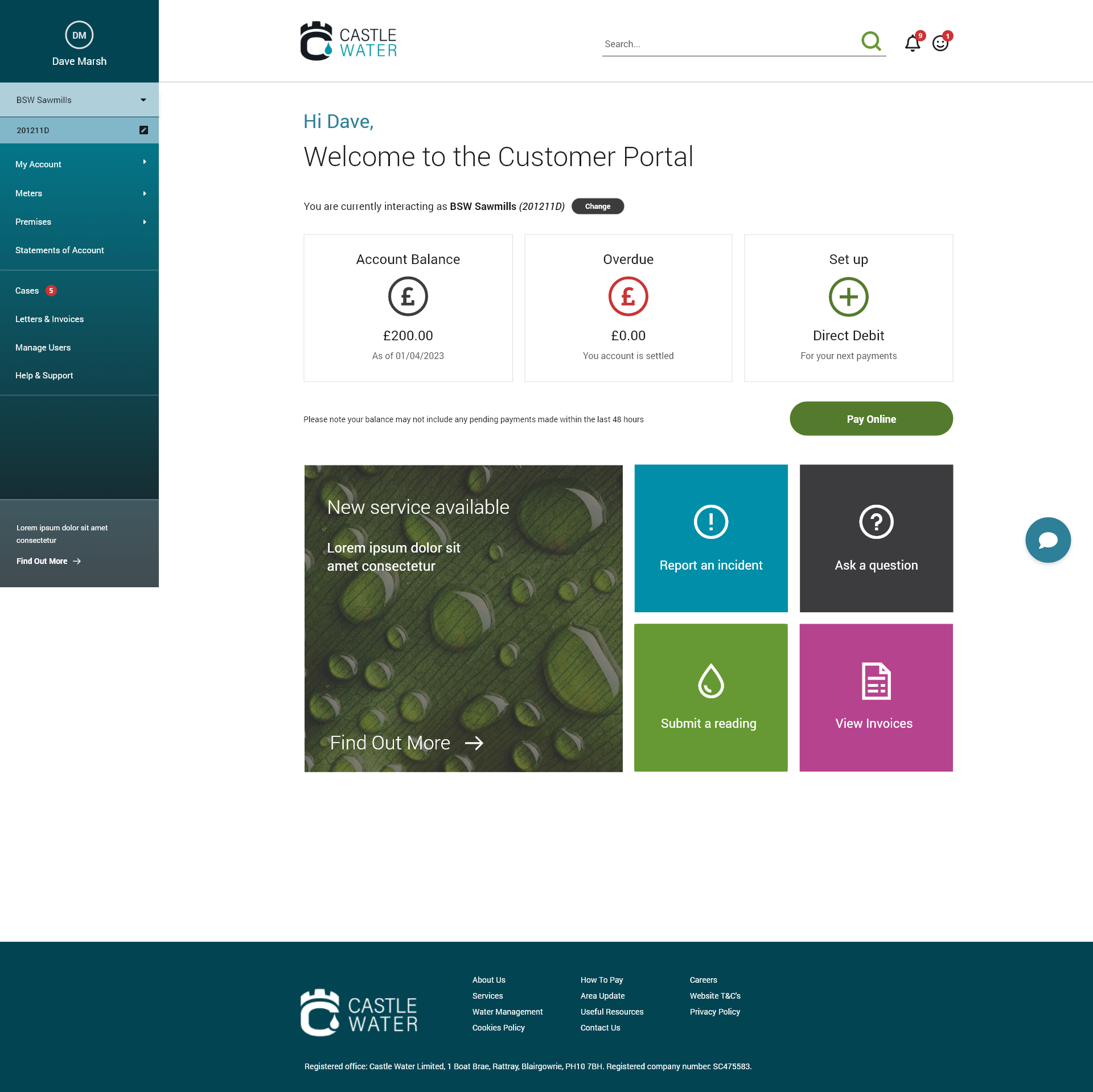 Castle Water Customer Portal by Deni Colmant for Monochrome on Dribbble
