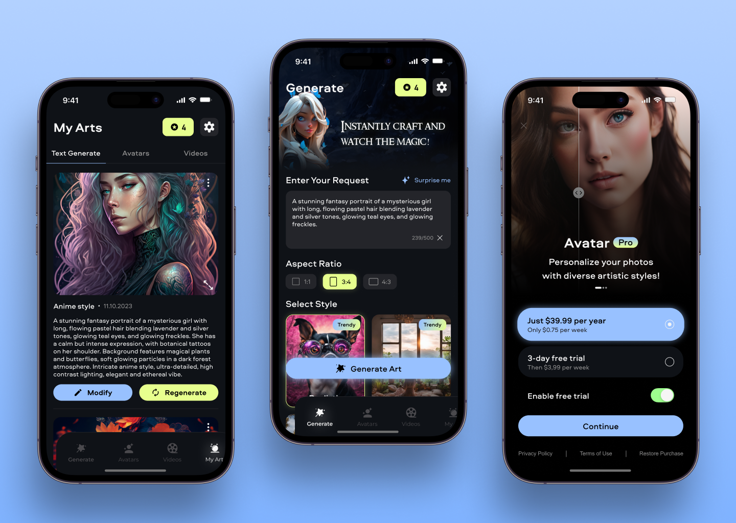 AI Avatar – Mobile App Design by Mariam Khachatryan on Dribbble