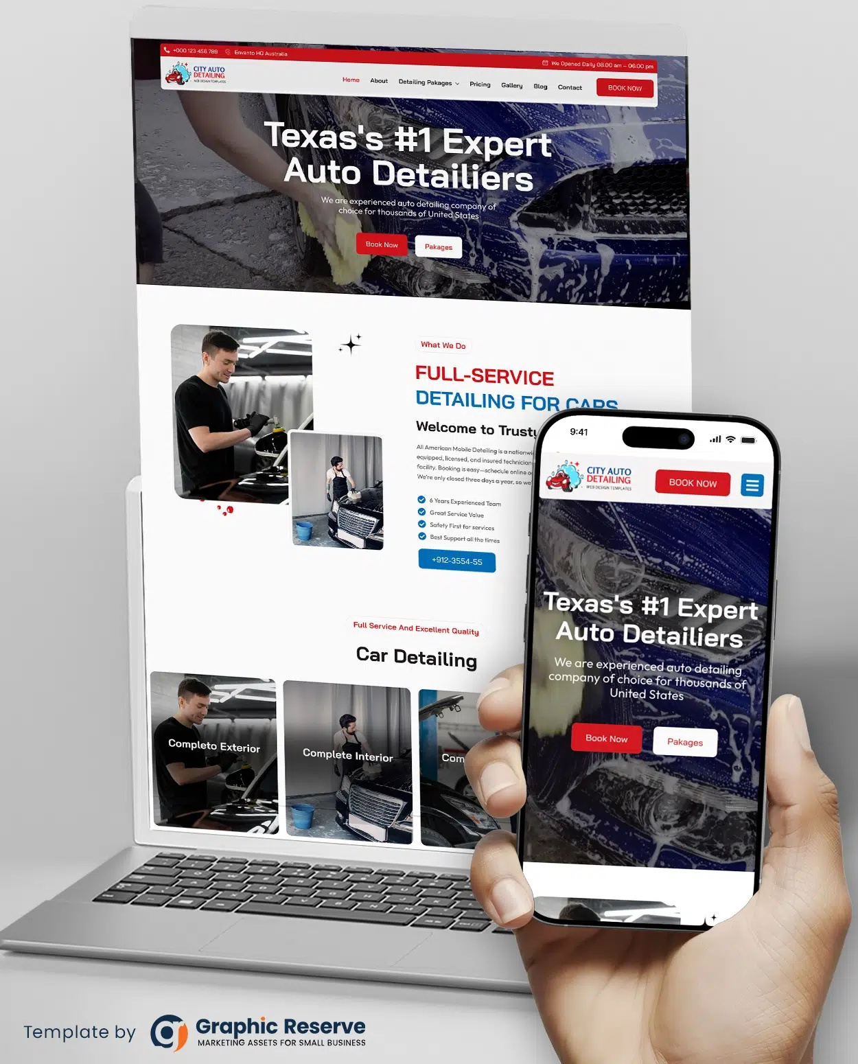 Auto Detailing WordPress Website Template by Graphic Reserve on Dribbble