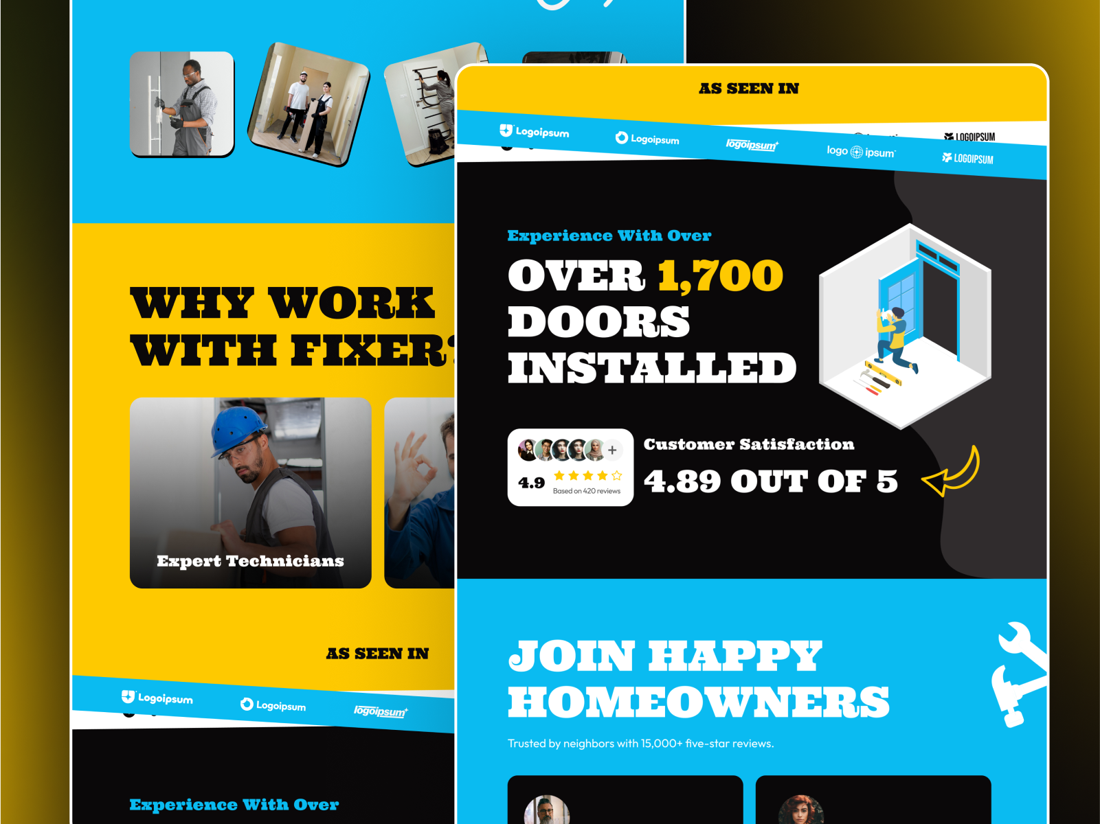 Fixer – Repair Services Framer Template Design by Grooic on Dribbble