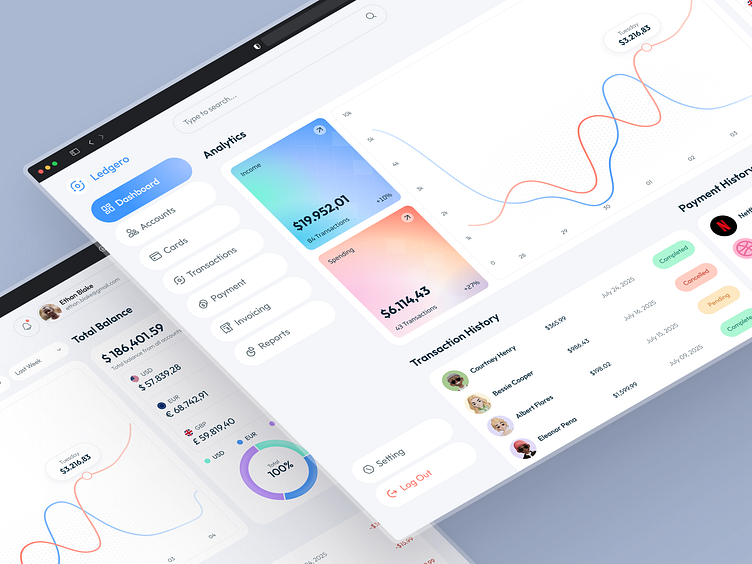 Fintech Dashboard UI/UX Design – Interface for Web App by Vyacheslav ...