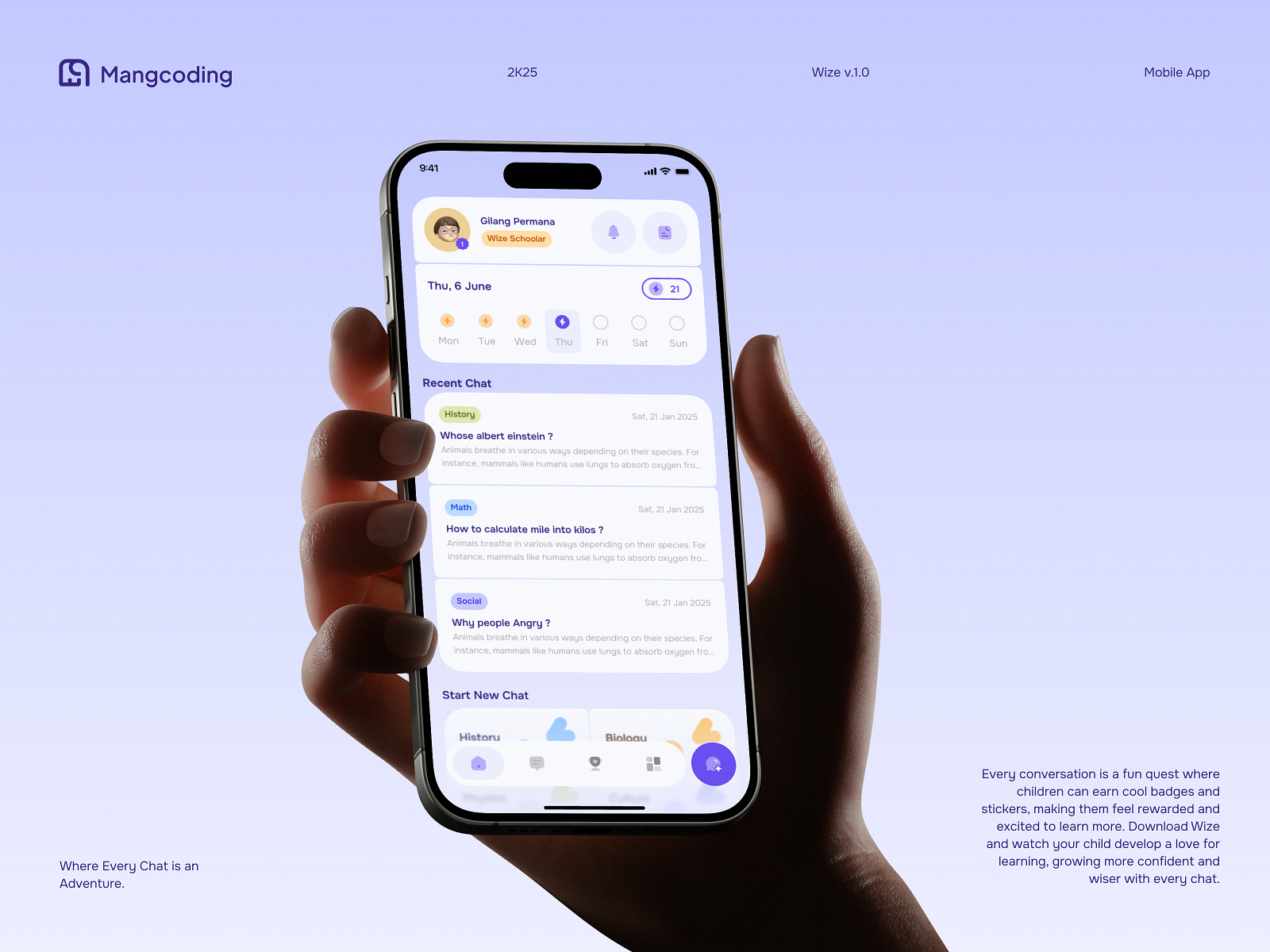 Wize - AI Learning Chat Bot by Mangcoding Studio on Dribbble