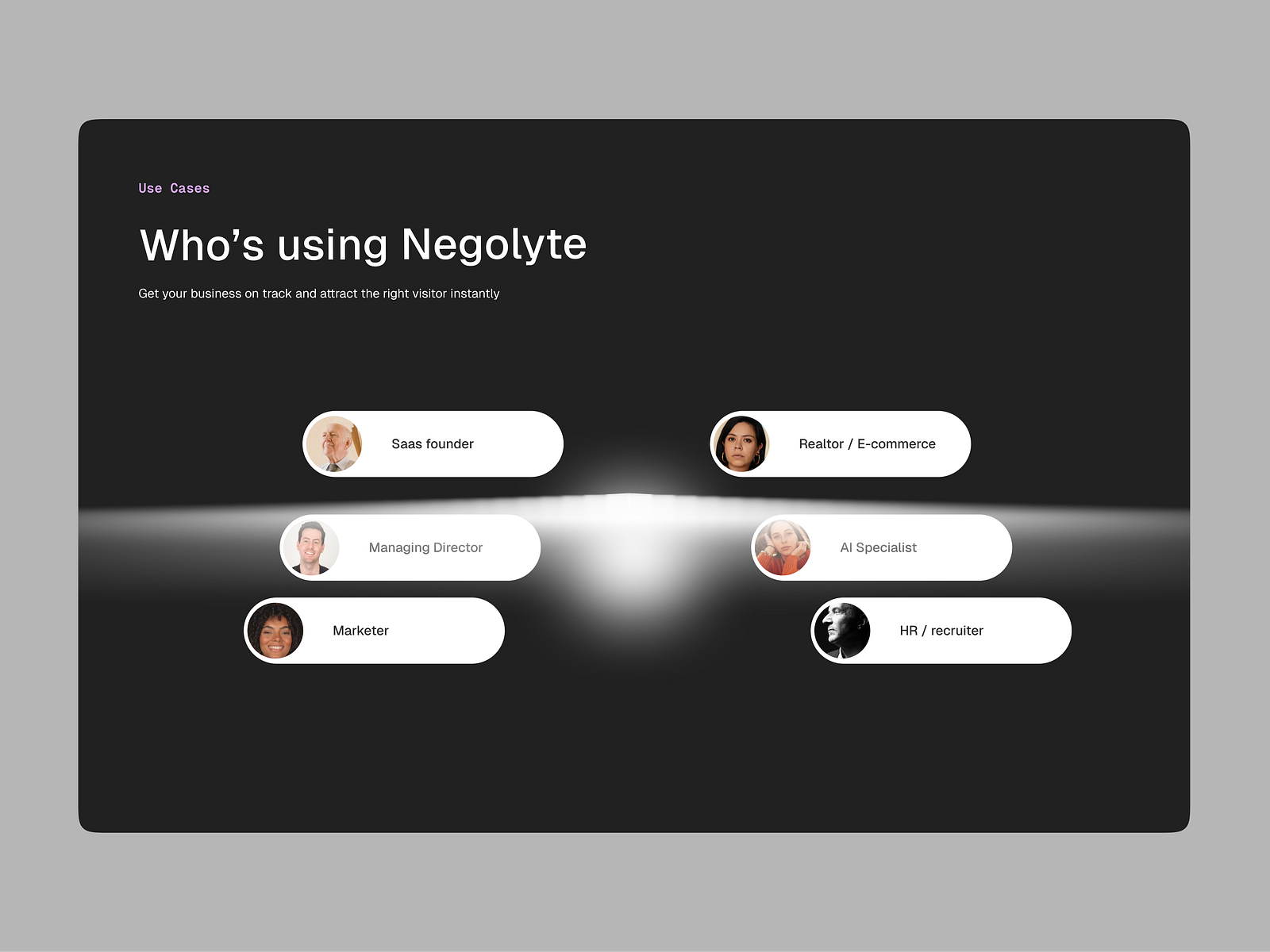 Use cases web design section by Mordi kesther on Dribbble