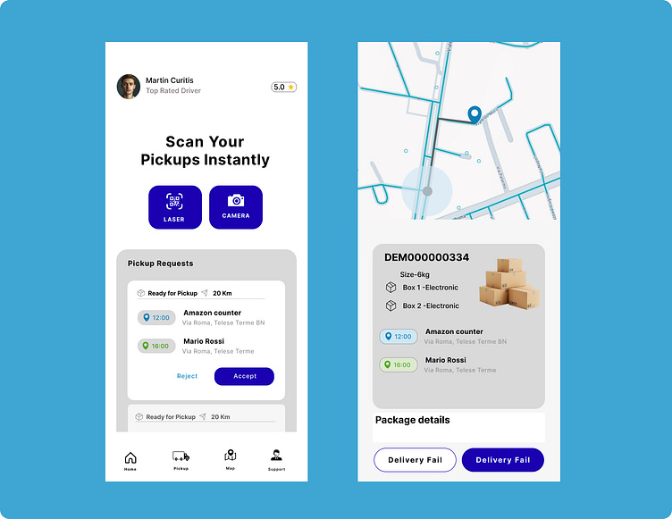 Parcel Driver App – Scan & Deliver Interface UI Design | Logi.. by ...