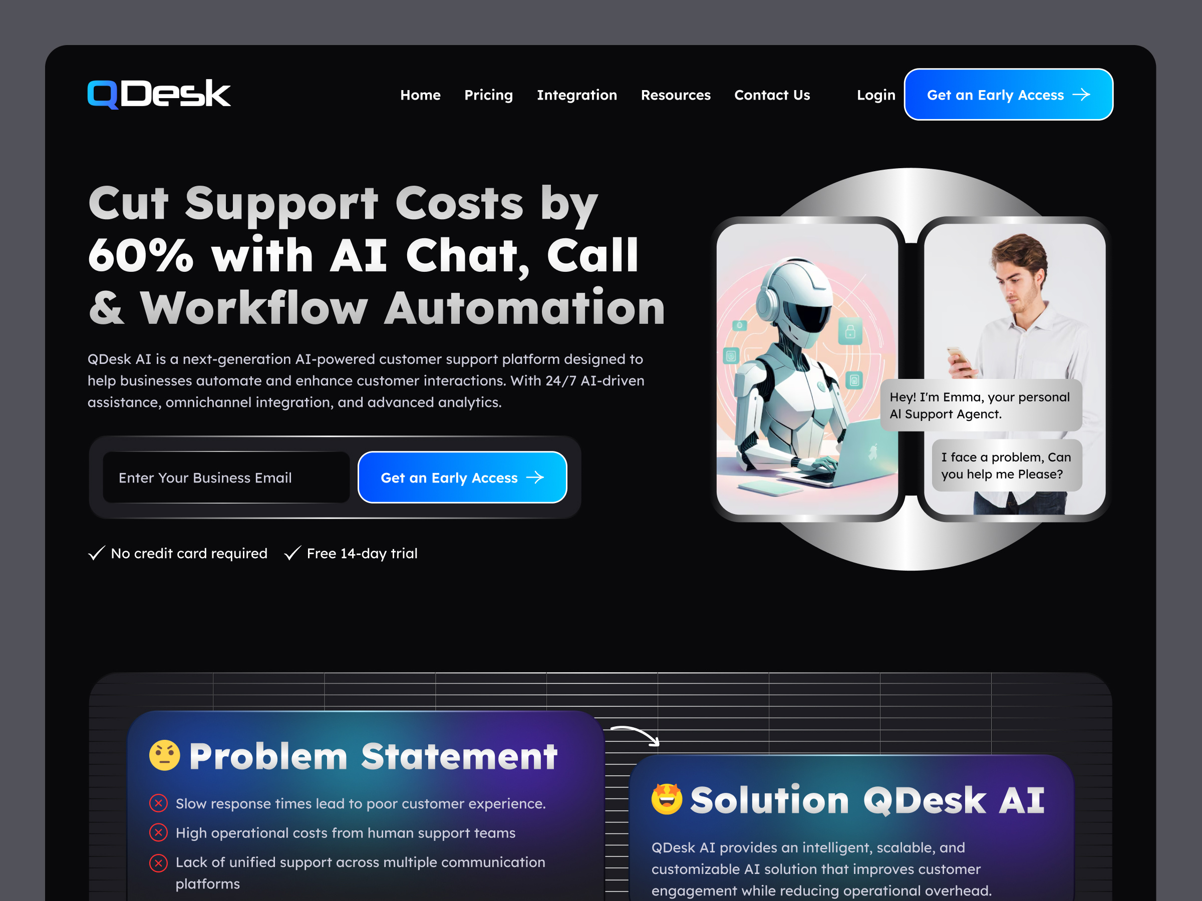 AI-powered customer support website design by Rajib Nath on Dribbble
