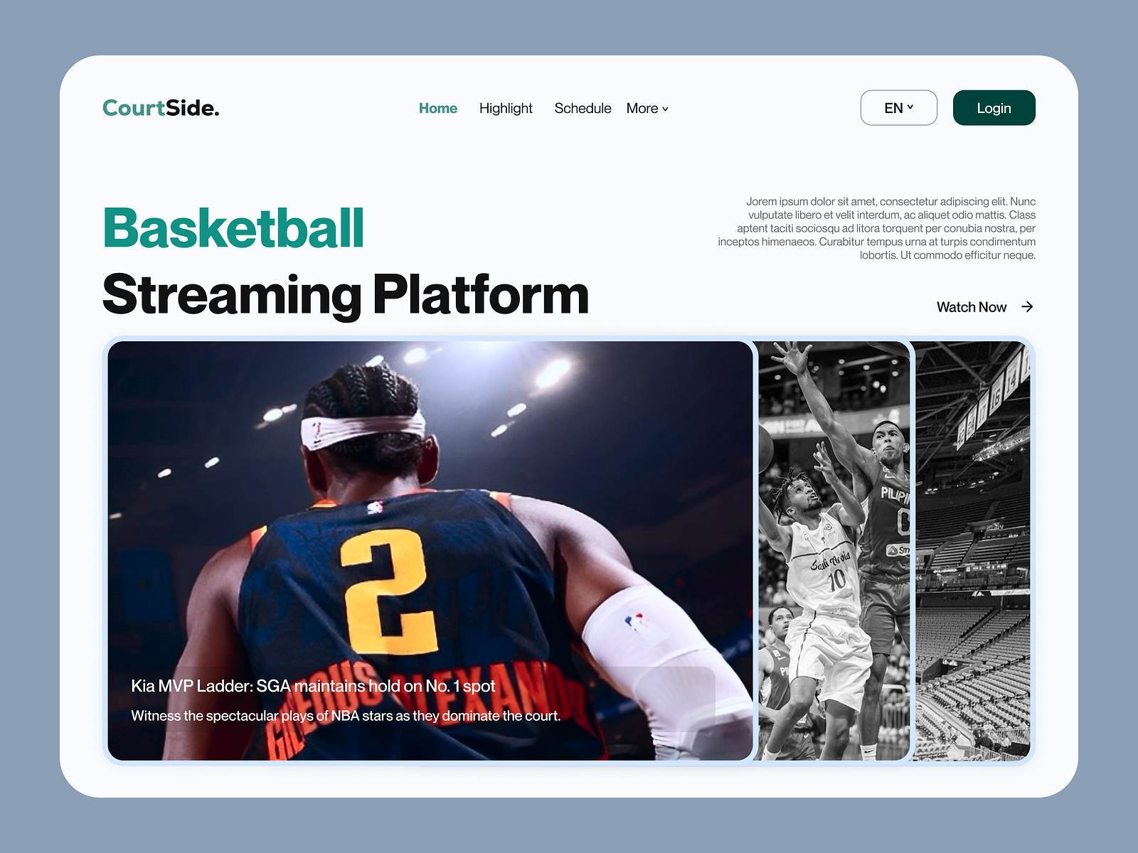 Basketball Streaming Platform Website by Shiddiq Jawas on Dribbble