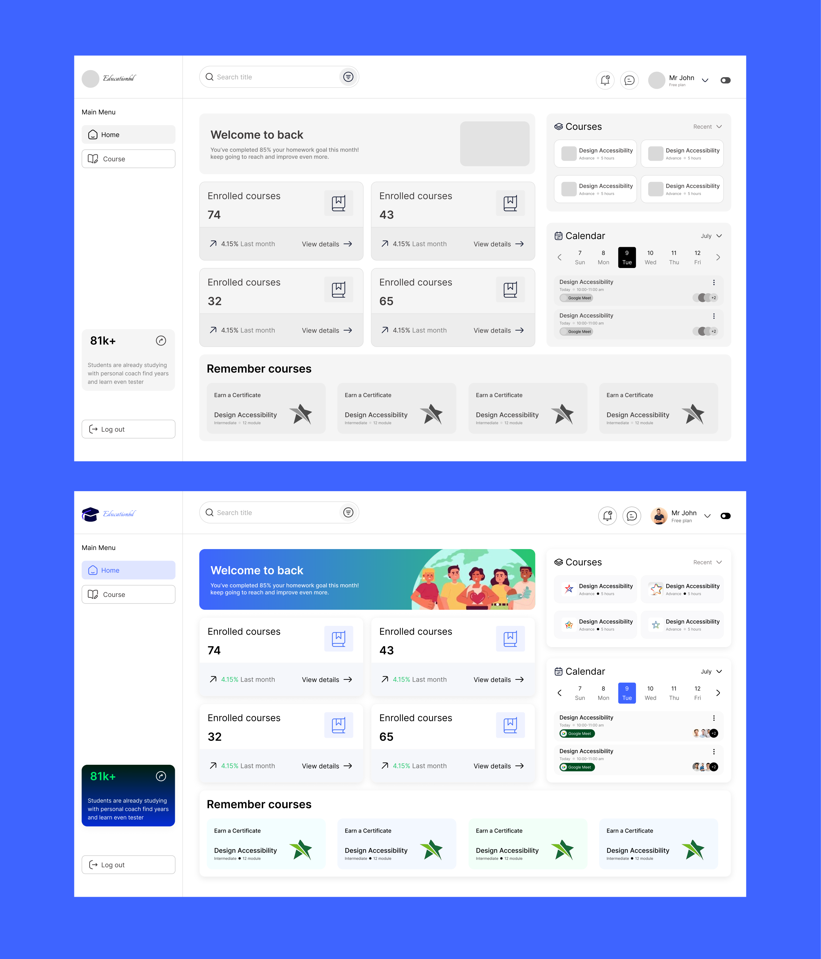 Course Dashboard Ui Design by SK ASHIK on Dribbble