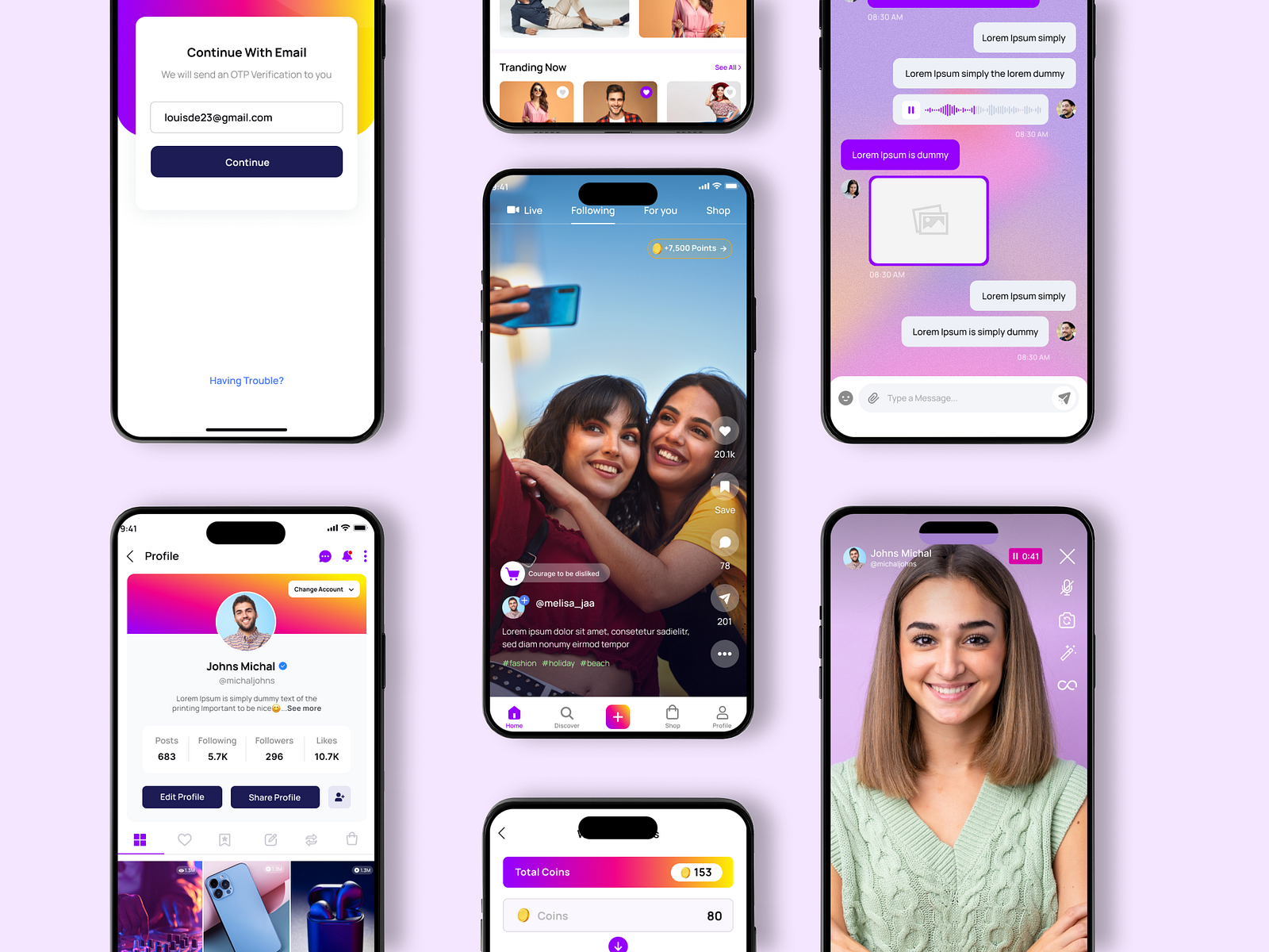 Social Media - Mobile App Design by Shallu Prajapati on Dribbble