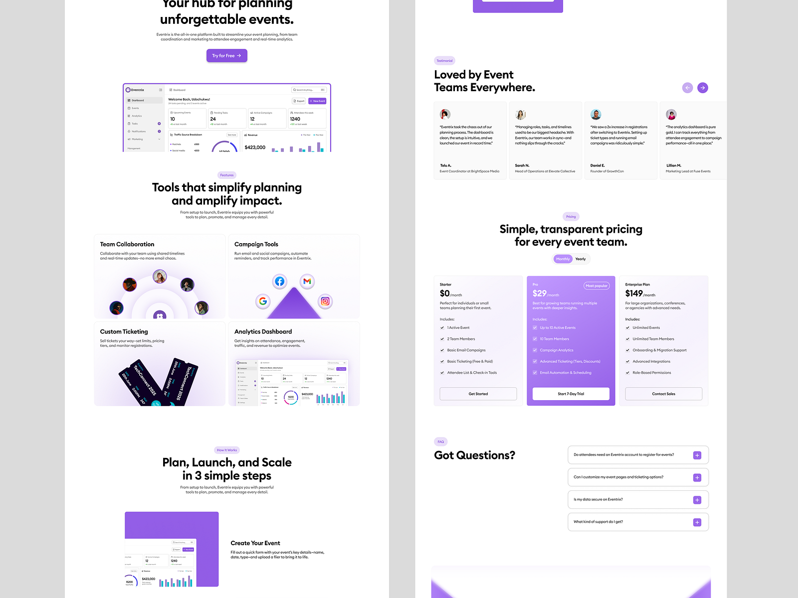 Event Management Landing Page - Eventrix by Udochukwu Enyinnaya Chimbo ...