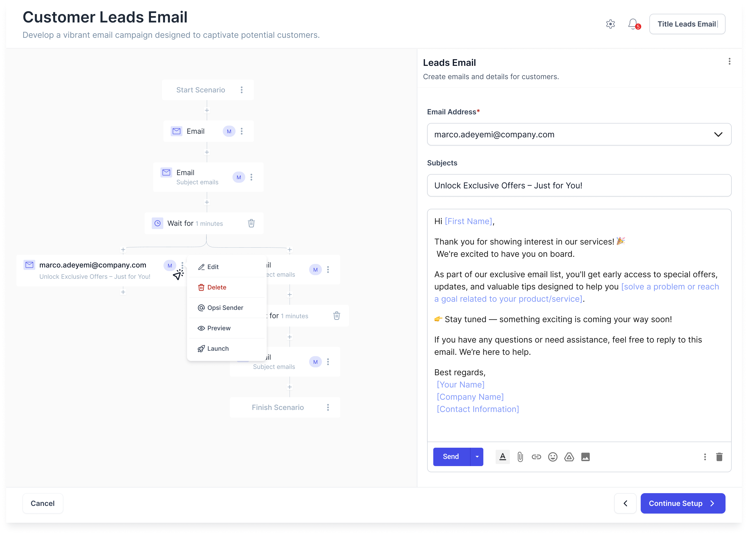 Dashboard CRM - Email Scheduling for Customer Lead by Irvilani on Dribbble