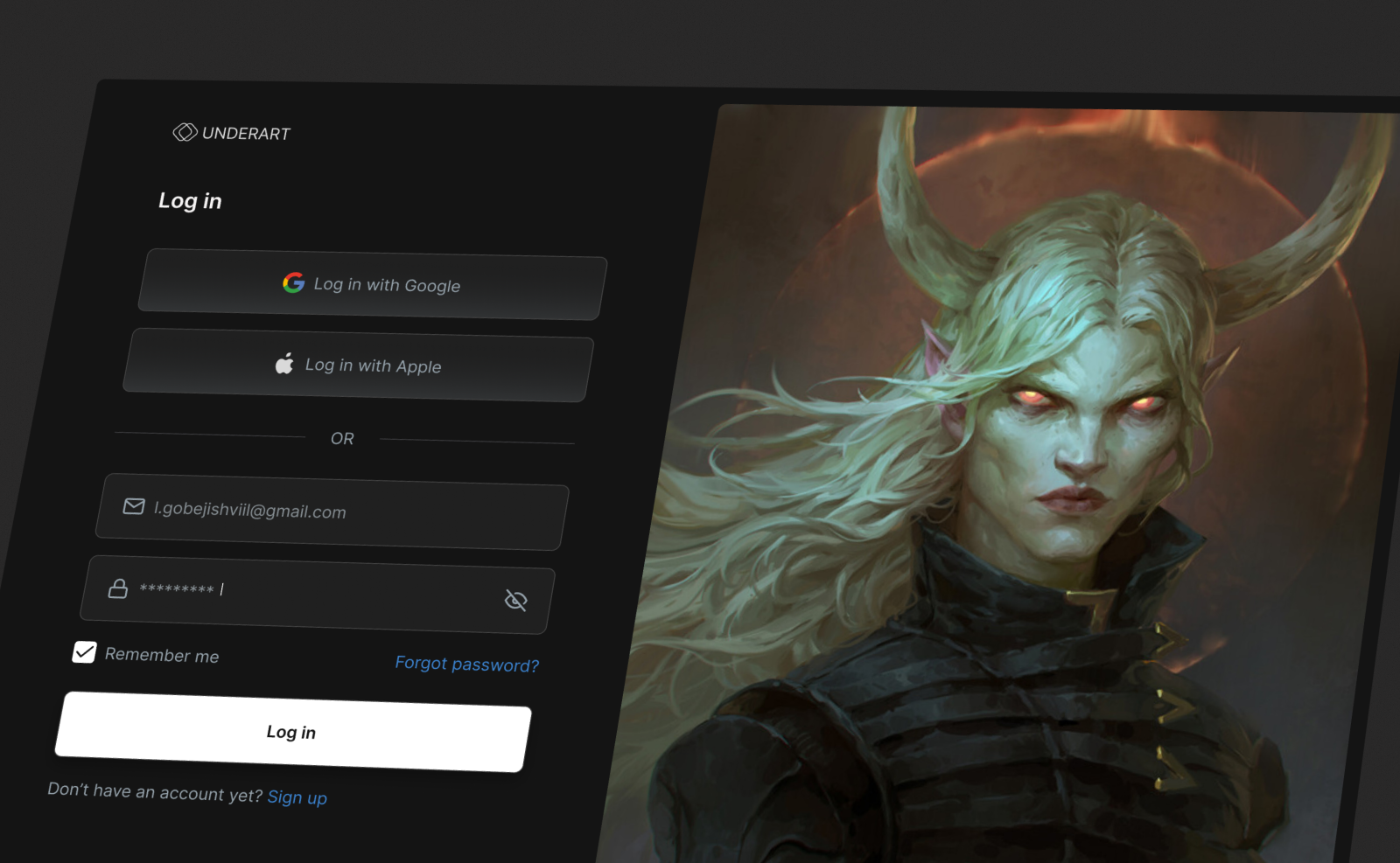 Digital art Portfolio website Log in Page Design & Prototype by Lazare ...
