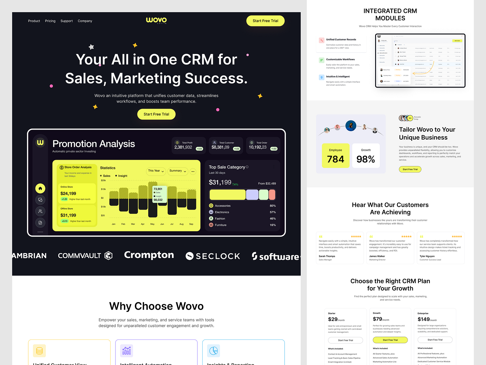 CRM Landing Page by Bilash Roy on Dribbble