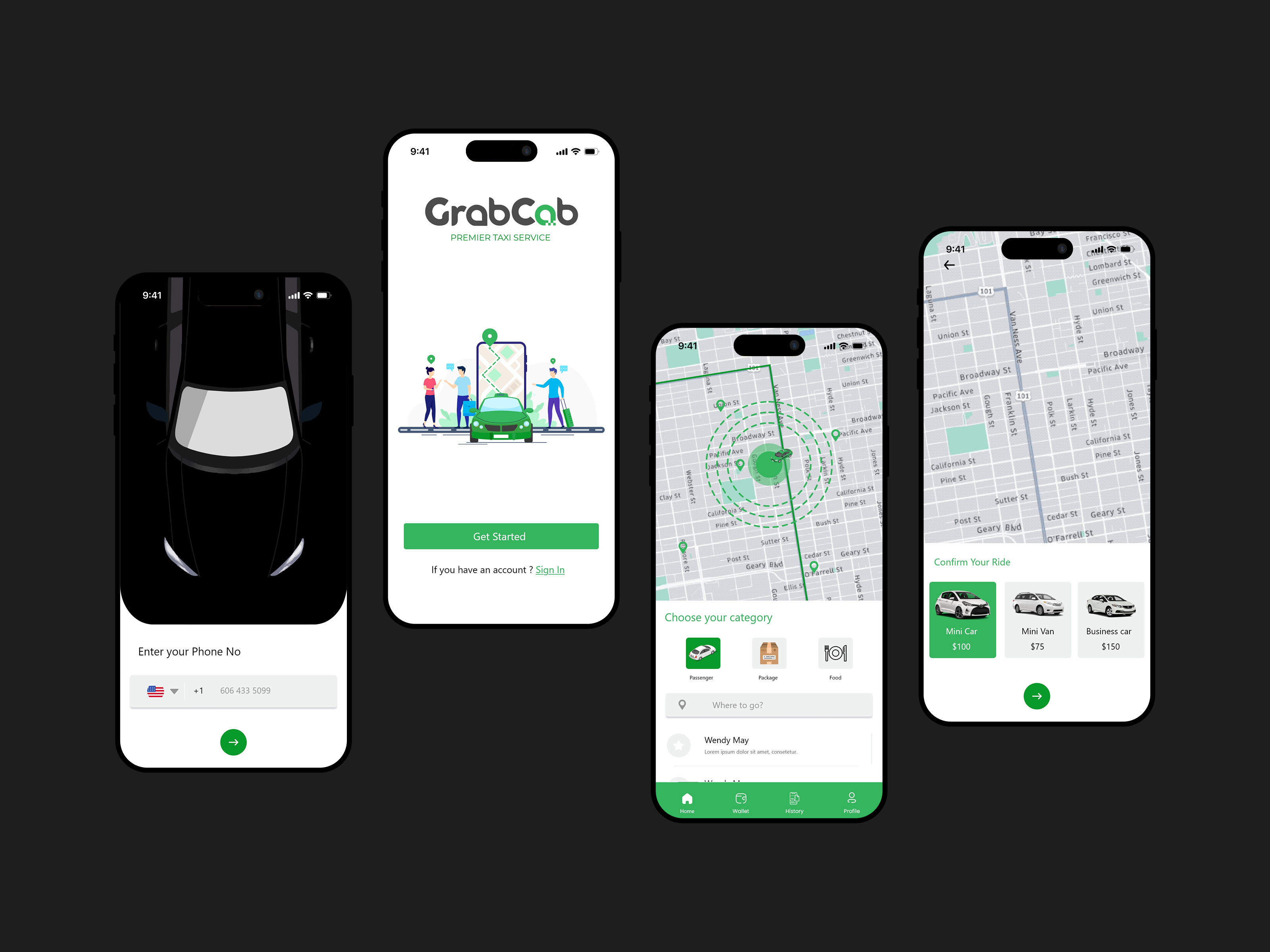🚕 Grab Cab – Smart Ride-Hailing App by Syed Murtaza Hussain on Dribbble