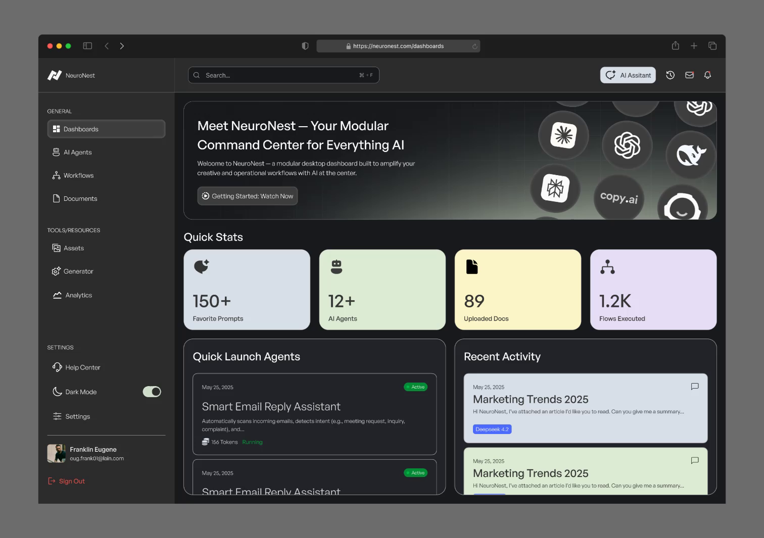 NeuroNest - Startup LLM AI SaaS Tool Dashboard Design by LAIN UI/UX for ...