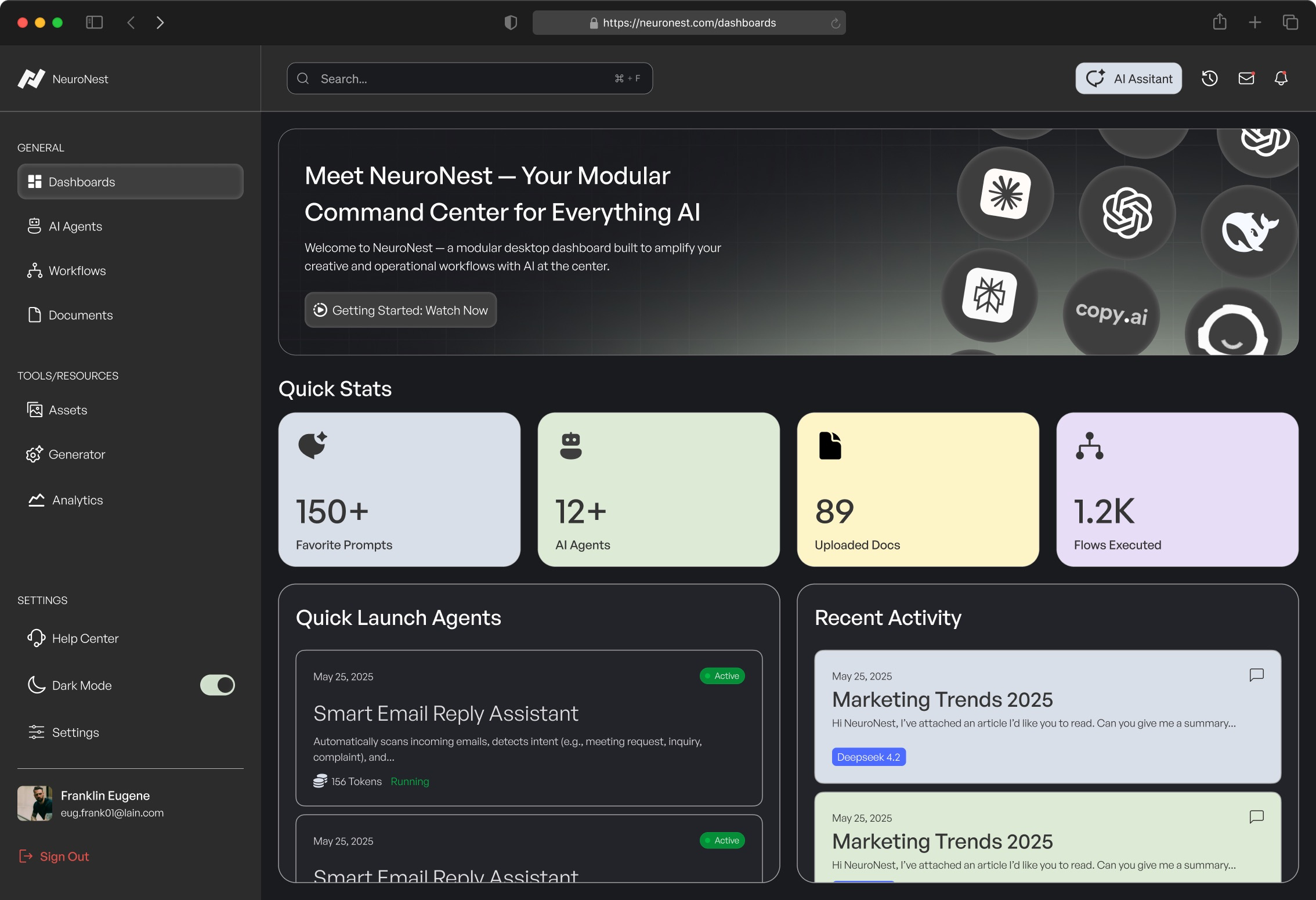 NeuroNest - Startup LLM AI SaaS Tool Dashboard Design by LAIN UI/UX for ...