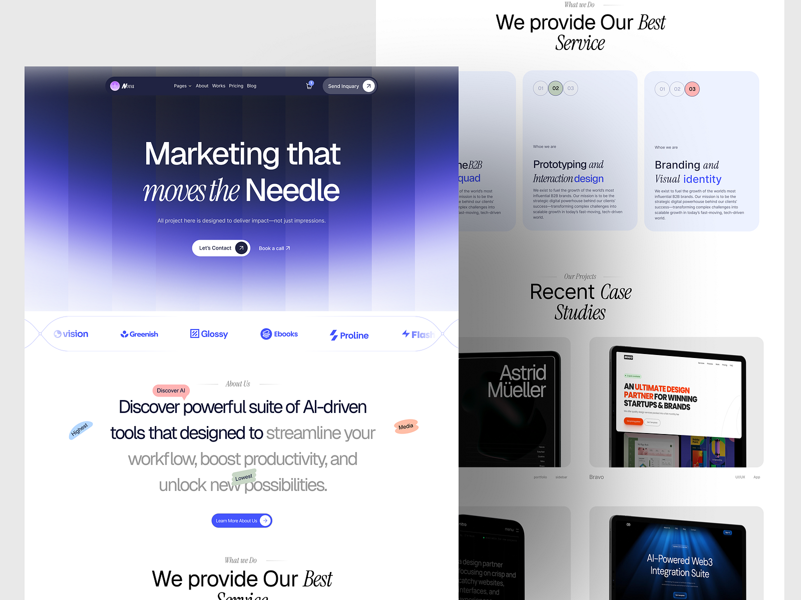 Nova- Agency website! by Munhaj Saif on Dribbble