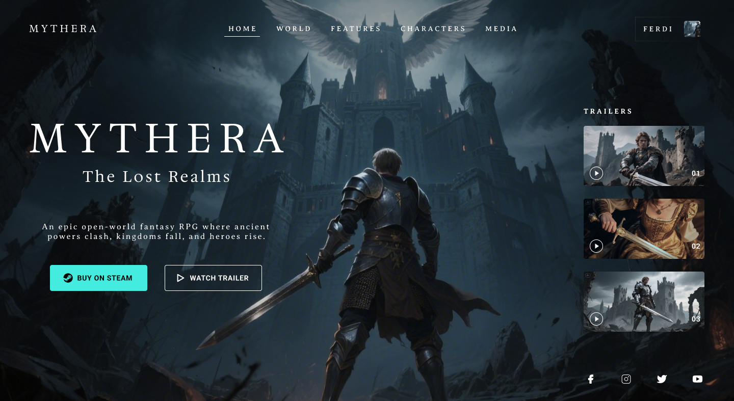 MYTHERA Landing Page UI by Ferdi Anjay on Dribbble