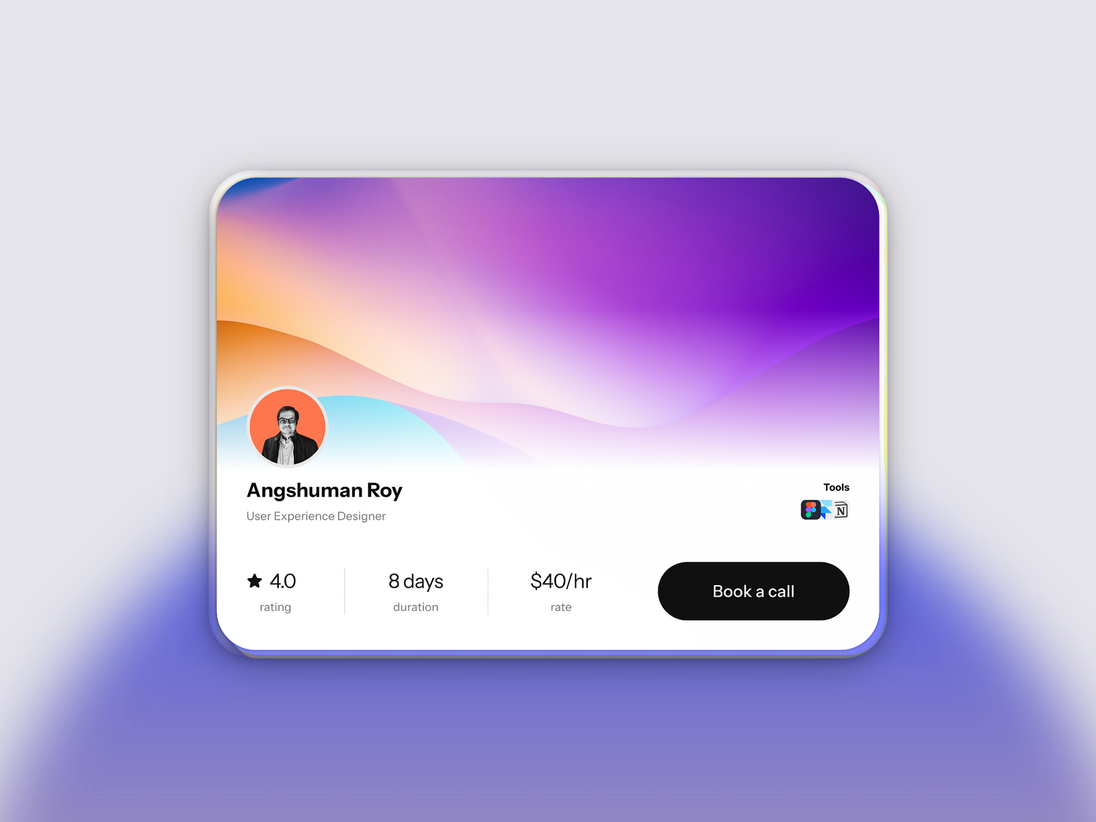 Profile Card Design by Angshuman Roy on Dribbble