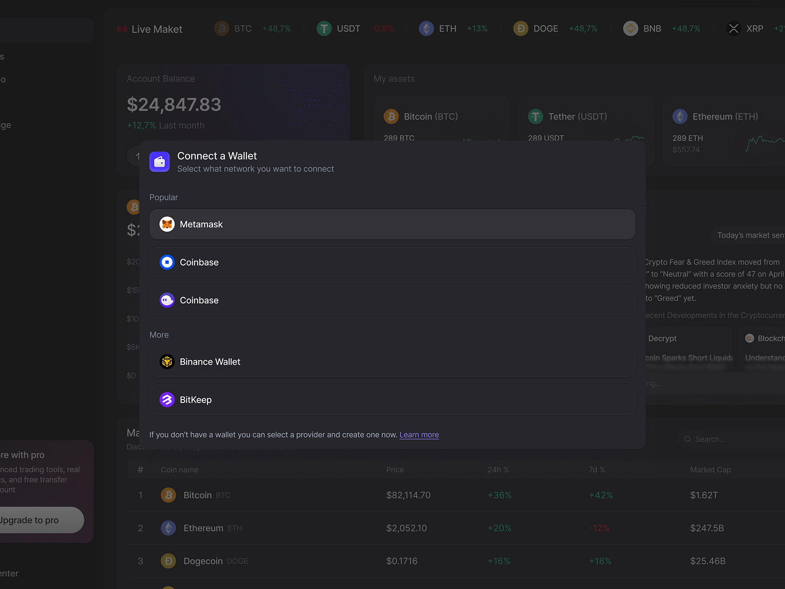 Crypto Wallet Connection Web App: Select Wallet Provider by Keitoto on ...