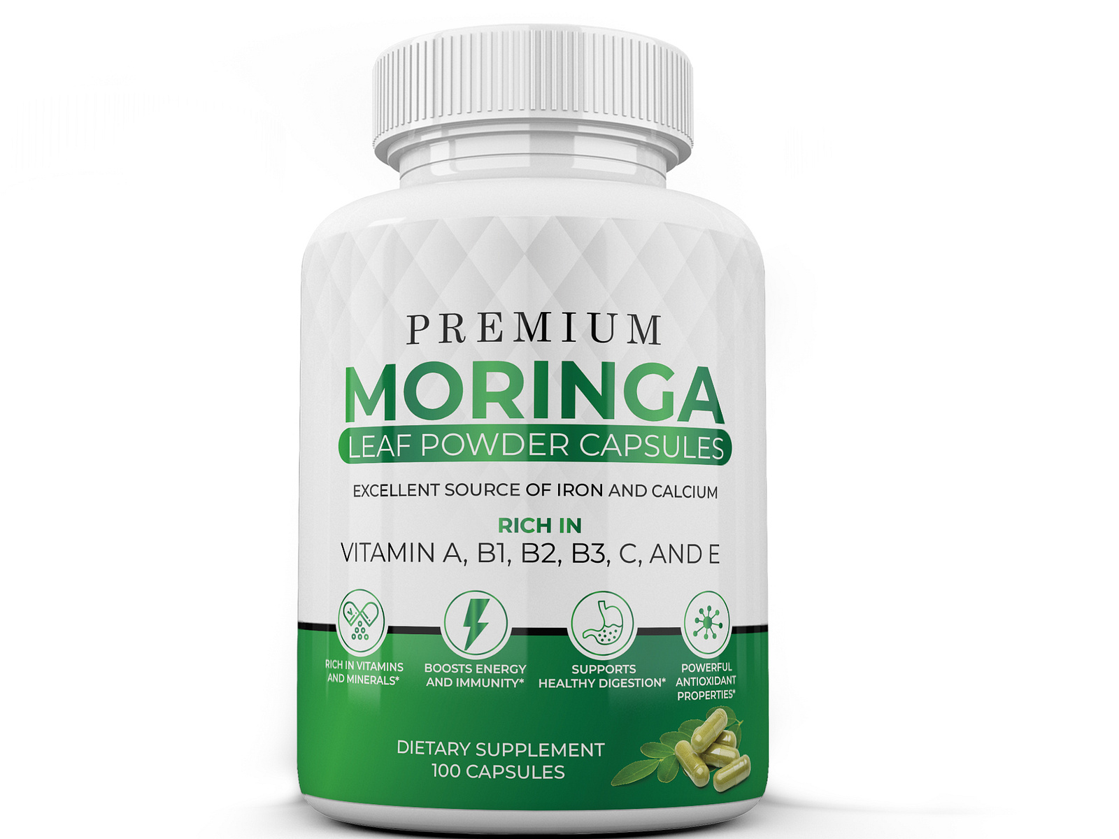 Moringa Capusles label by Hina Shabbir on Dribbble