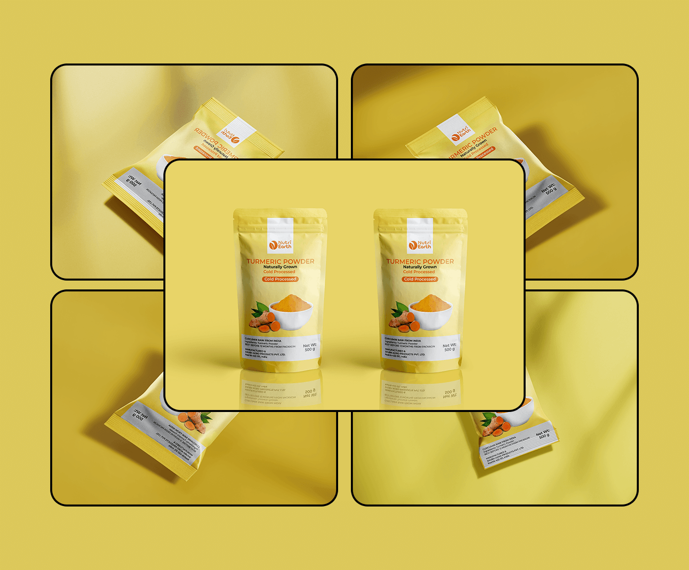 Turmeric Powder Pouch Packaging Design by Packedge Studio on Dribbble