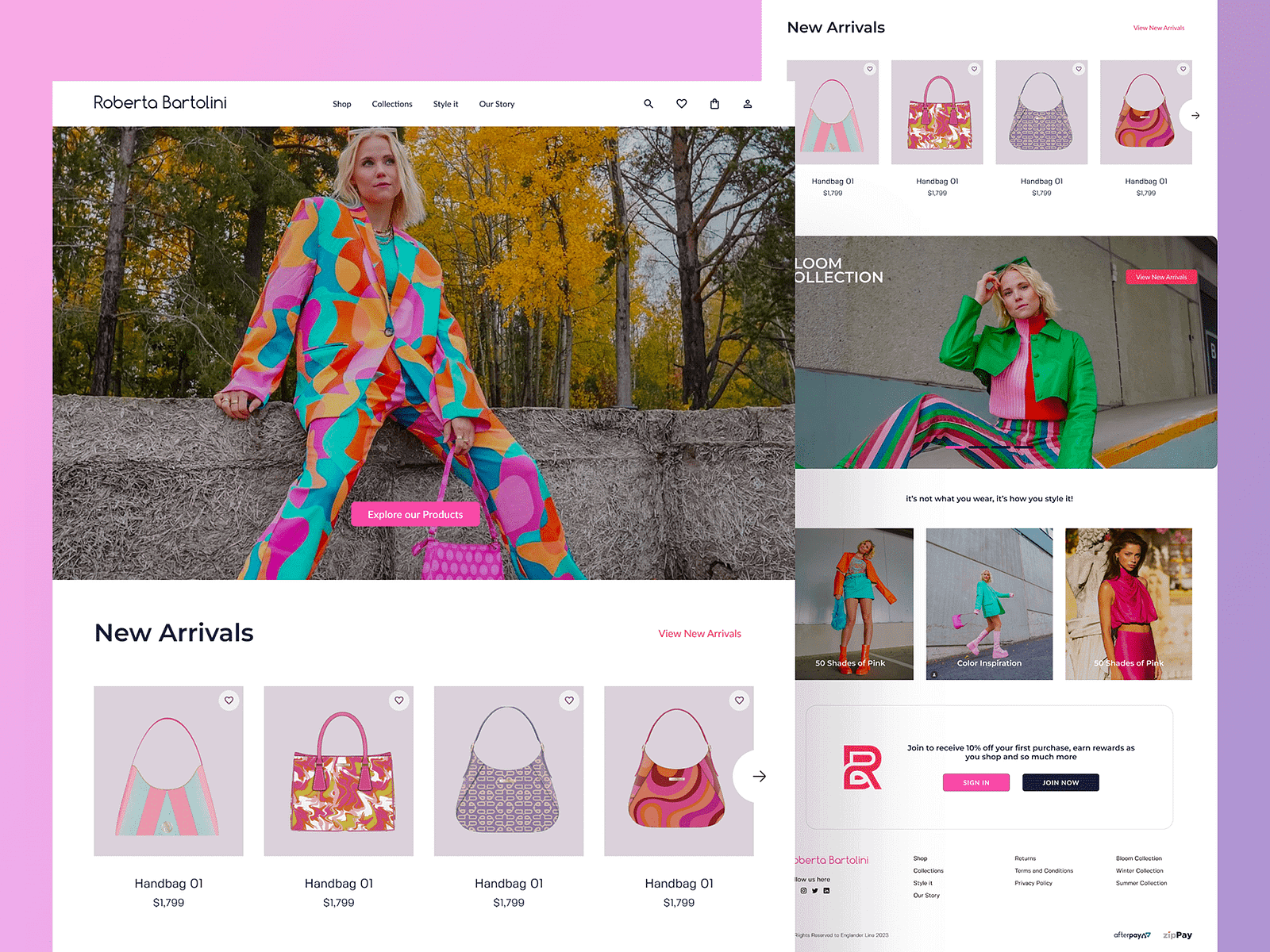 Modern UI UX Design for Women’s Handbag Store by Abdul Latif Ripon on ...