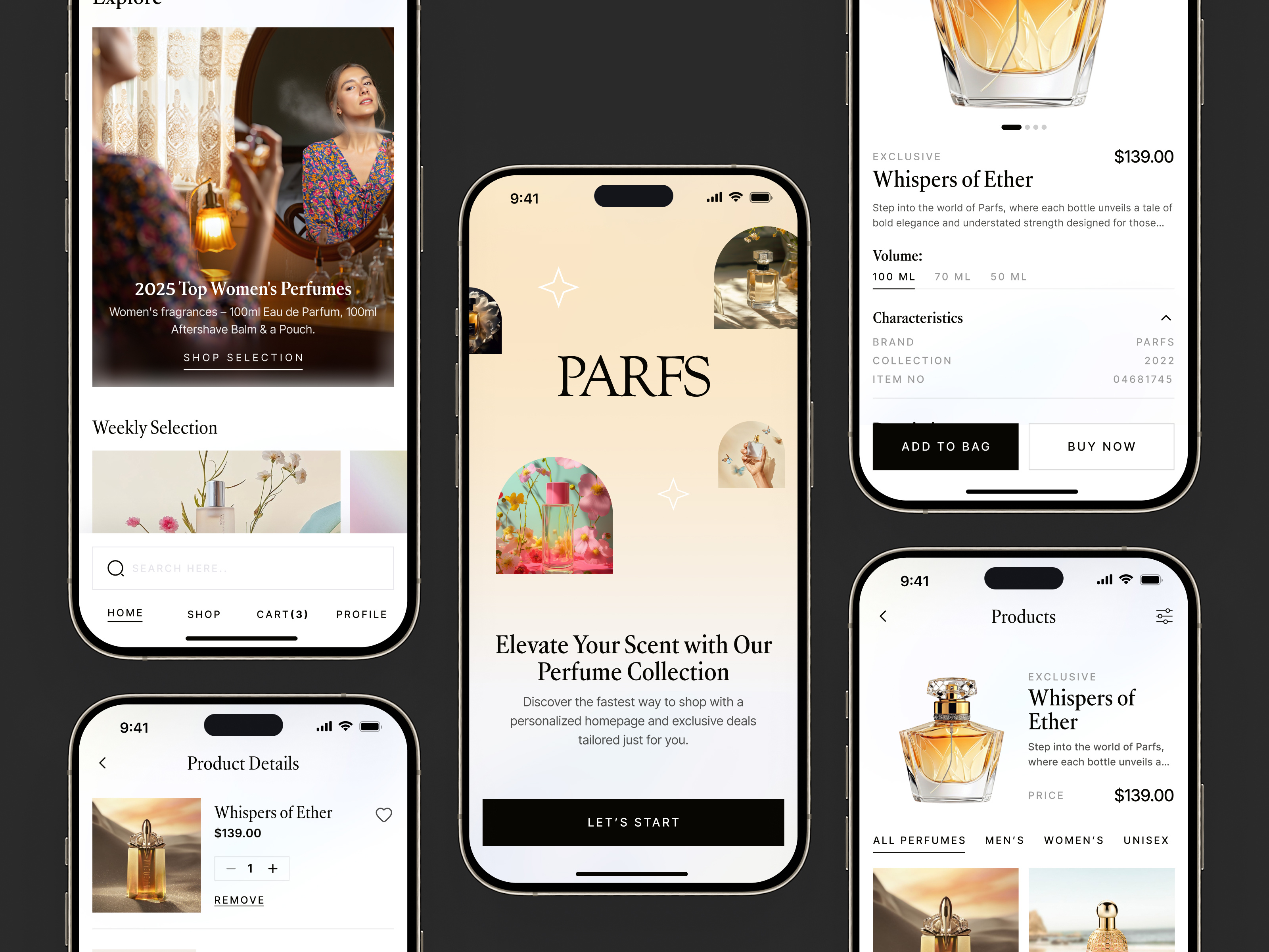 Luxury Perfume E-Commerce Mobile App Design | UI/UX Design by Subash Chandra for Seative Digital ...