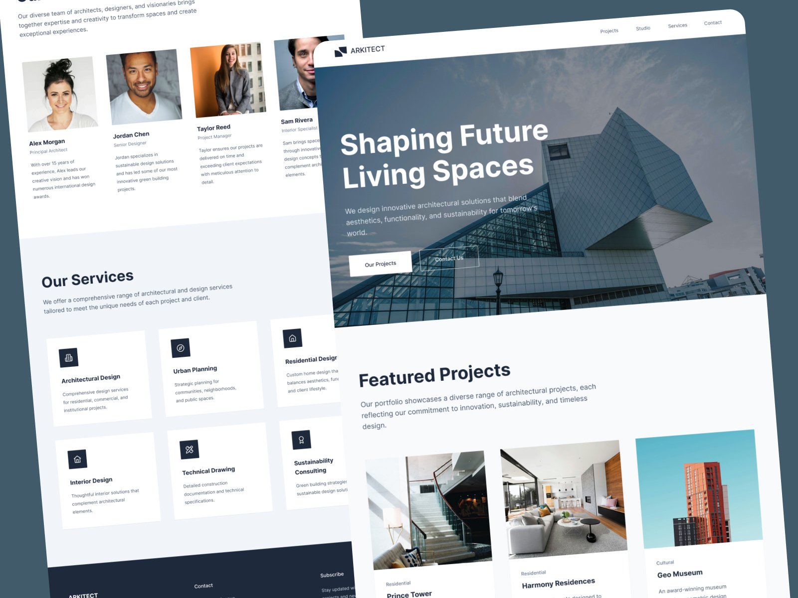 Shaping Future Living Spaces – Architecture Website UI by Tanvir Niloy ...