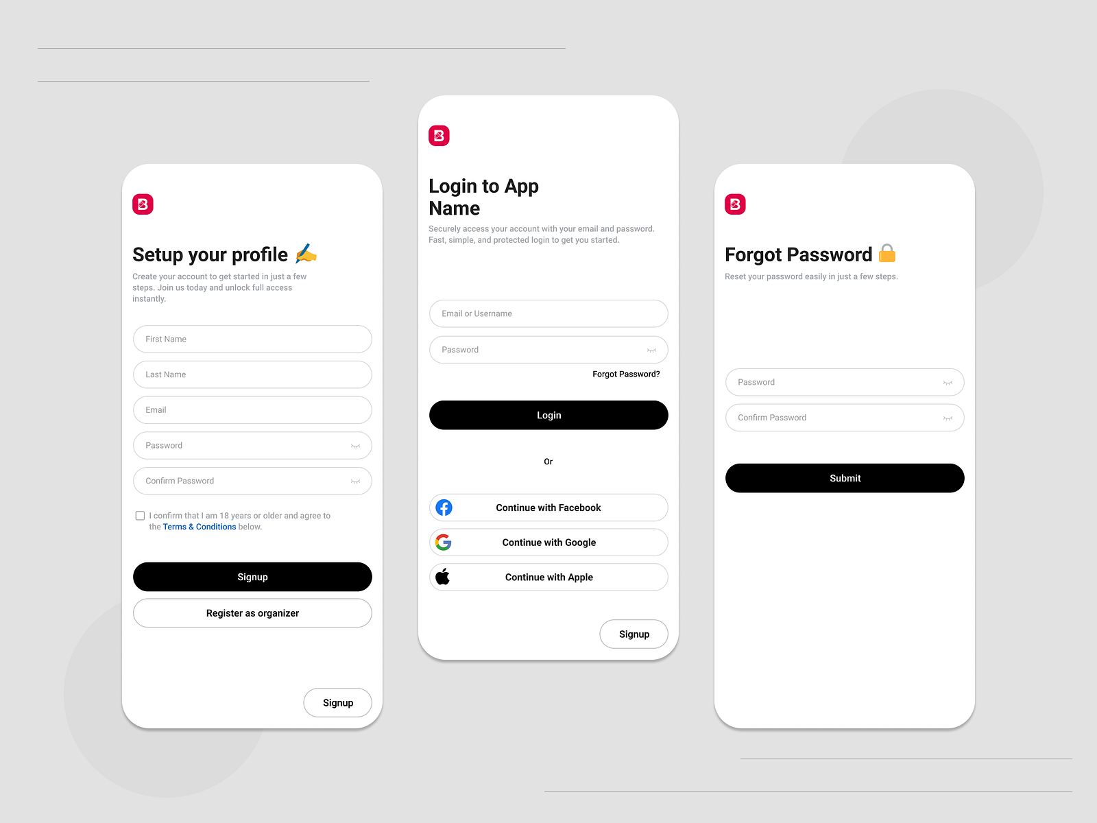 Authentication Pages, Sign up, Sign in, Log in by Muhammad Usman on ...