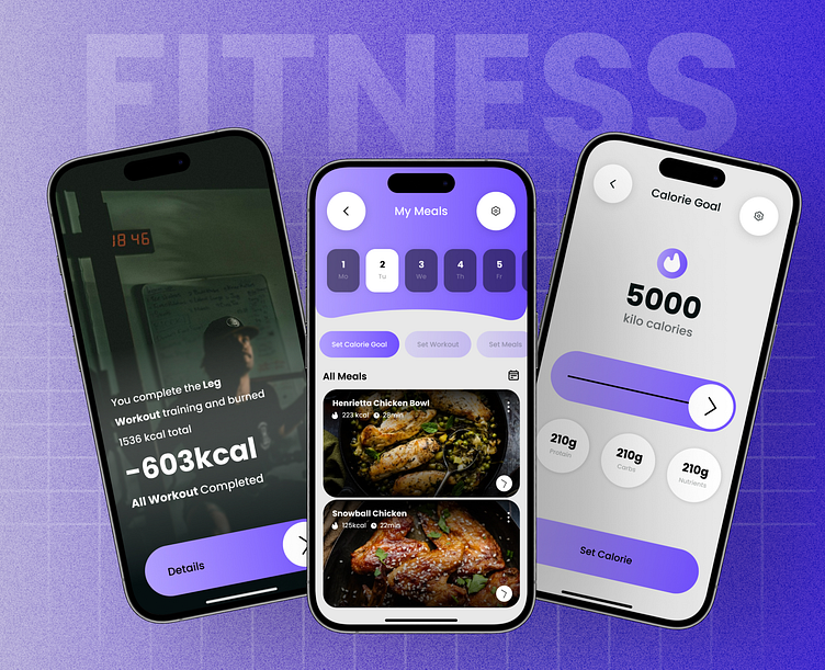 Modern Fitness App UI Design | 3 Clean & Engaging Mobile Screens by ...