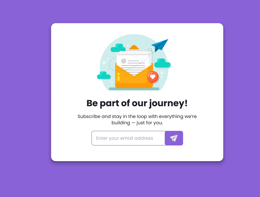 Daily UI #026 – Subscribe Newsletter Card by ANDRIAN RAMADHAN on Dribbble