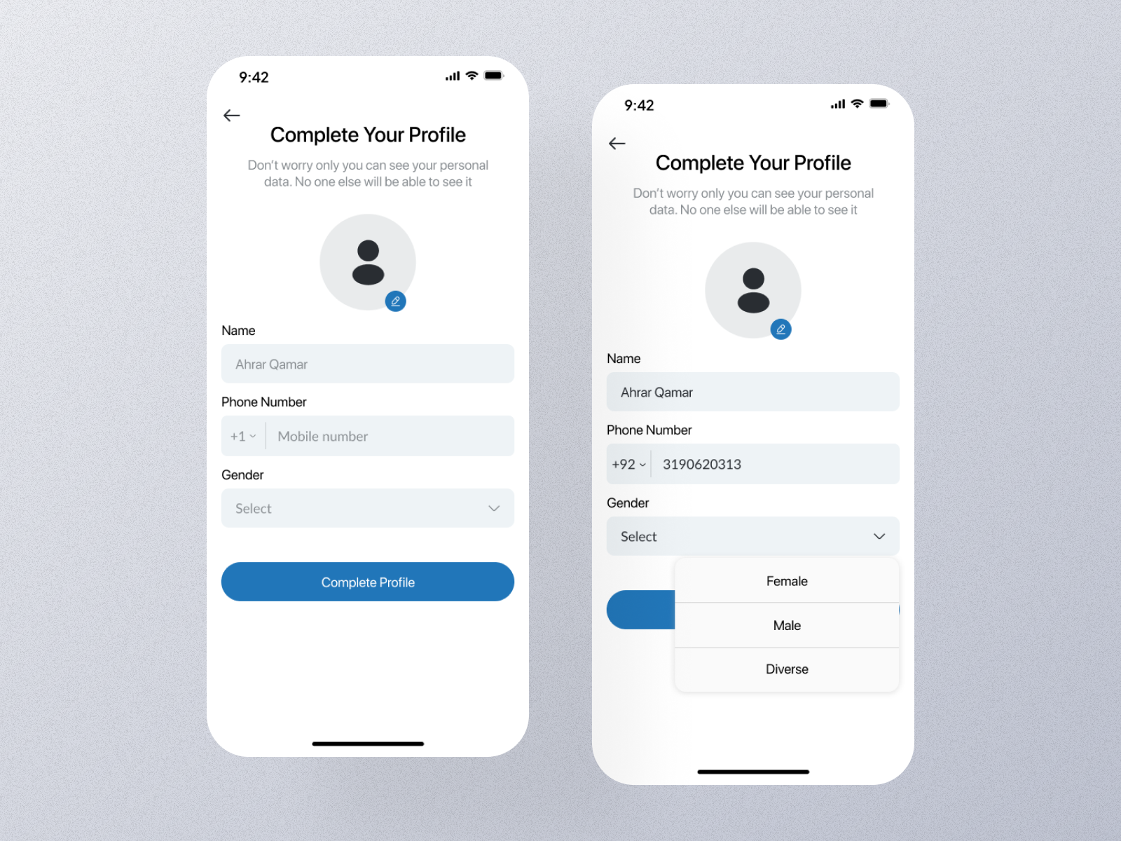 Complete your Profile Mobile App Ui by UI Ants on Dribbble