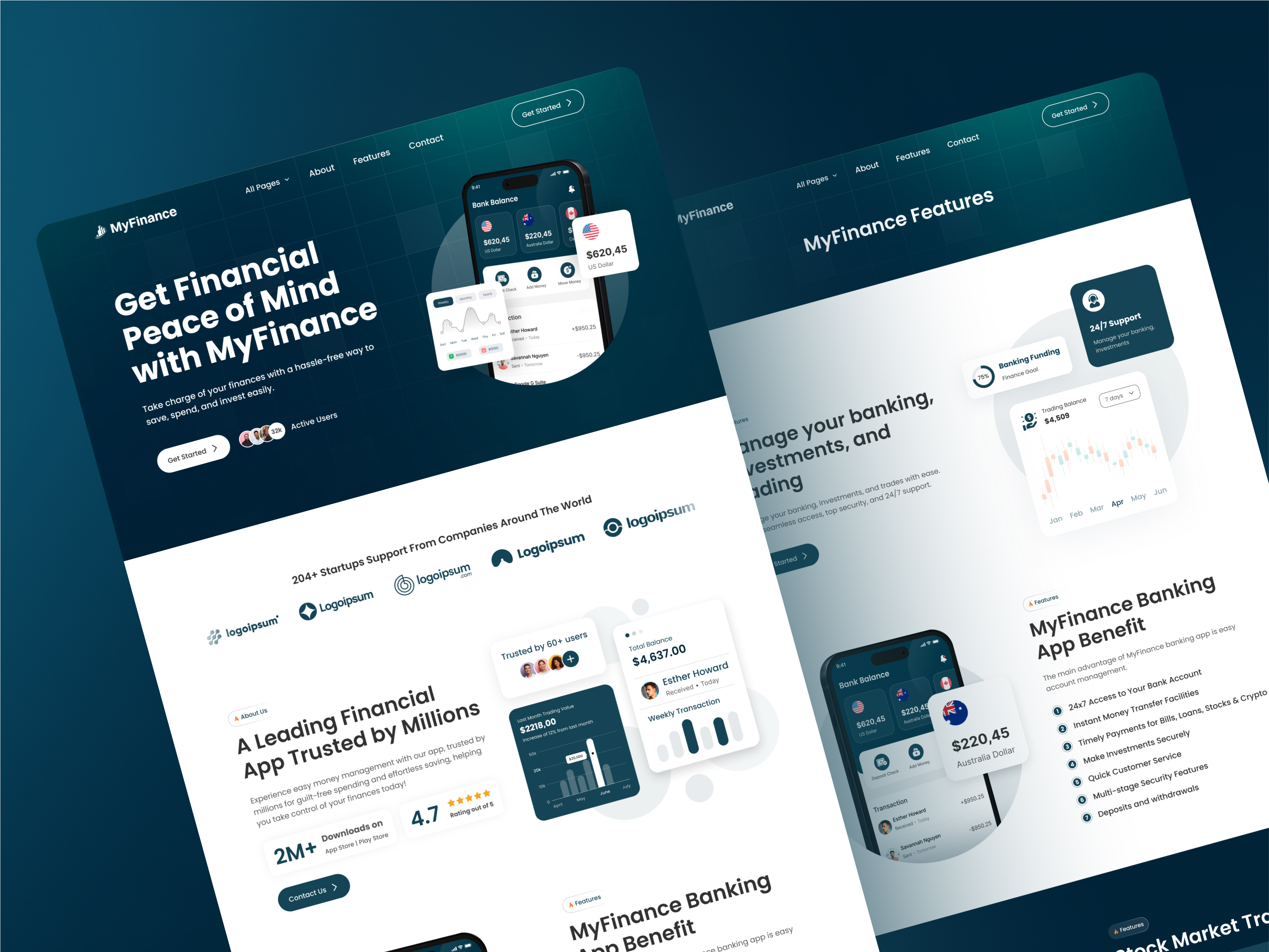 MyFinance - Finance App Framer Template Design by Grooic on Dribbble