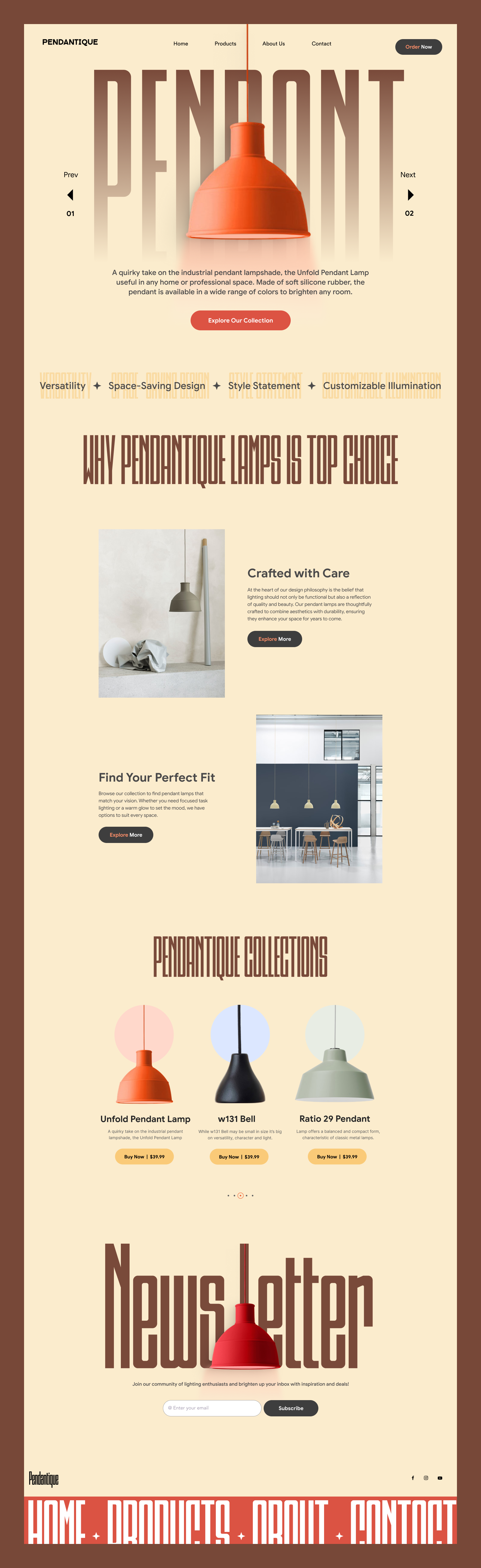 💡 Landing Page Design for Modern Pendant Lighting Brand by Mike Taylor ...