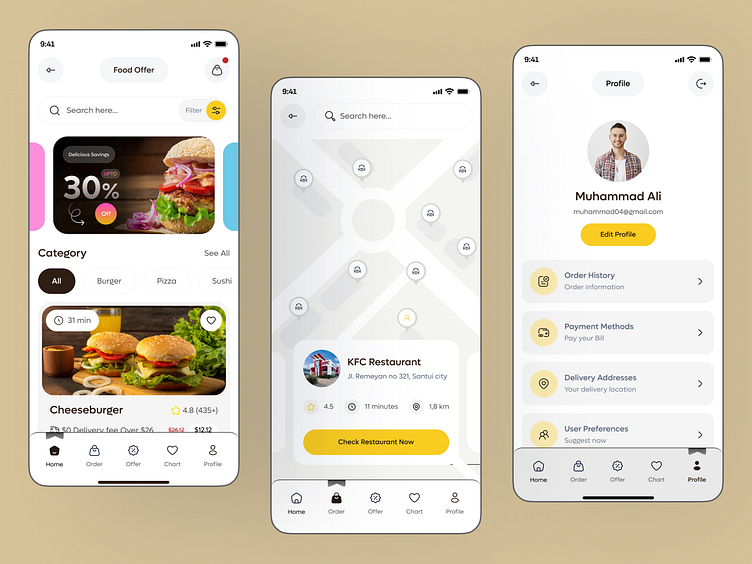 Restaurant App UI Design by Fazlur Rahman on Dribbble